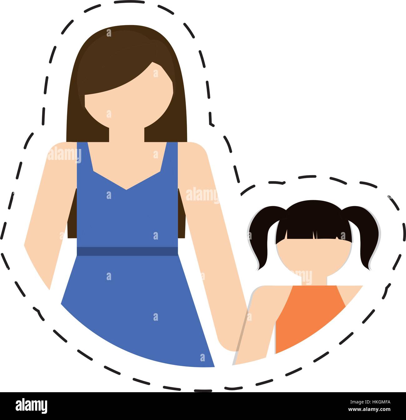mother daughter together family members vector illustration eps 10 ...