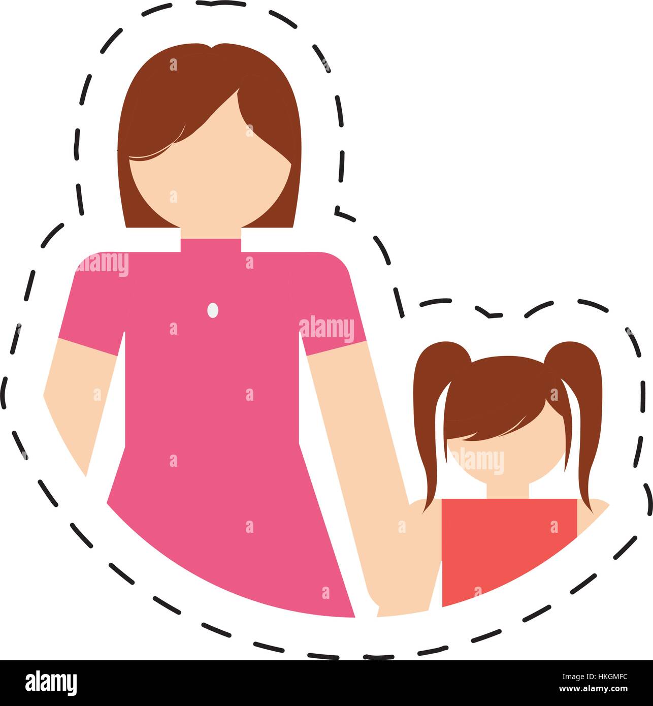 mother daughter together family members vector illustration eps 10 ...