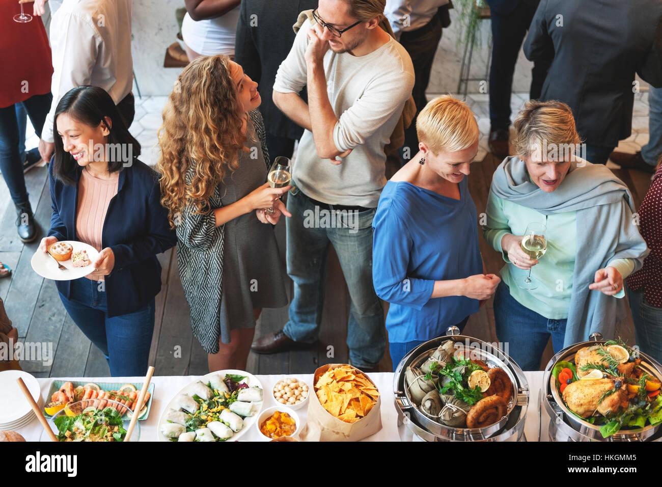 Party People Communication Talking Happiness Concept Stock Photo - Alamy