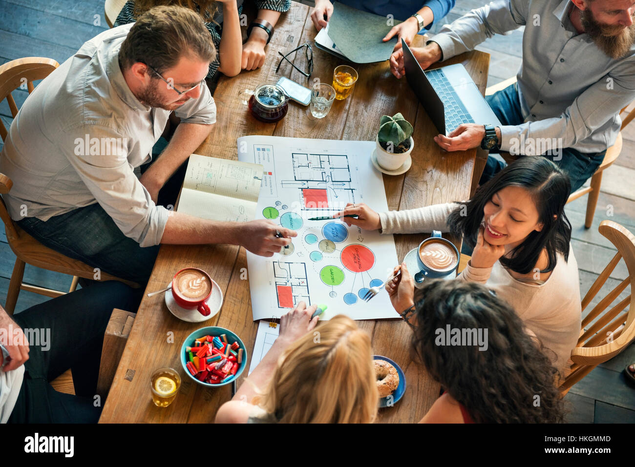 People Meeting Brainstorming Blueprint Design Concept Stock Photo - Alamy