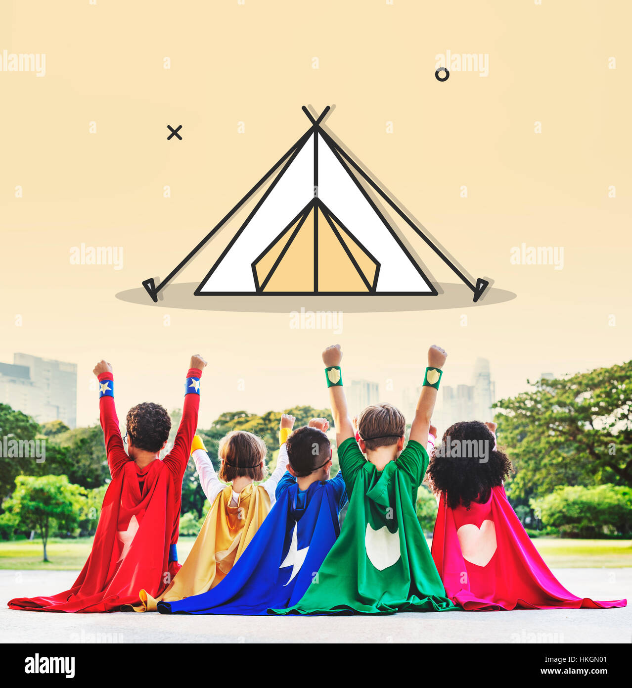 Adventure Journey Camping Traveling Explore Tent Concept Stock Photo ...