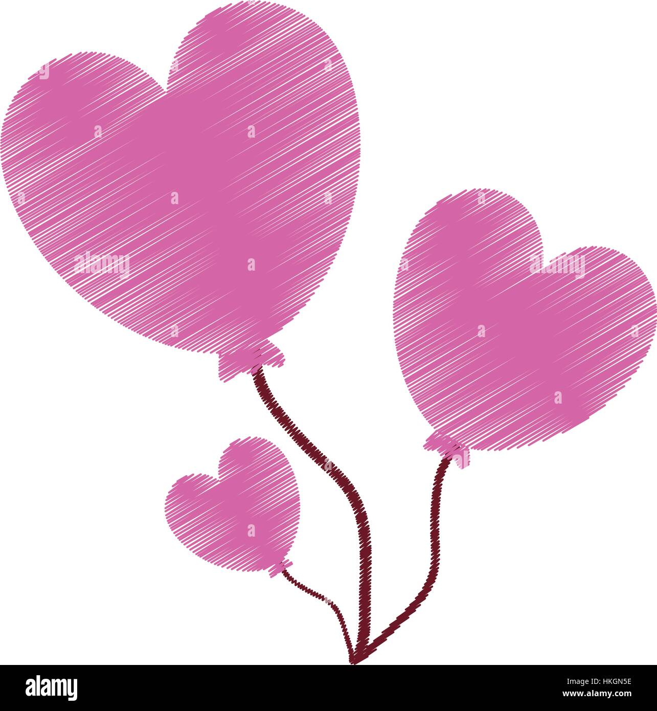 drawing love heart balloons valentine vector illustration eps 10 Stock ...