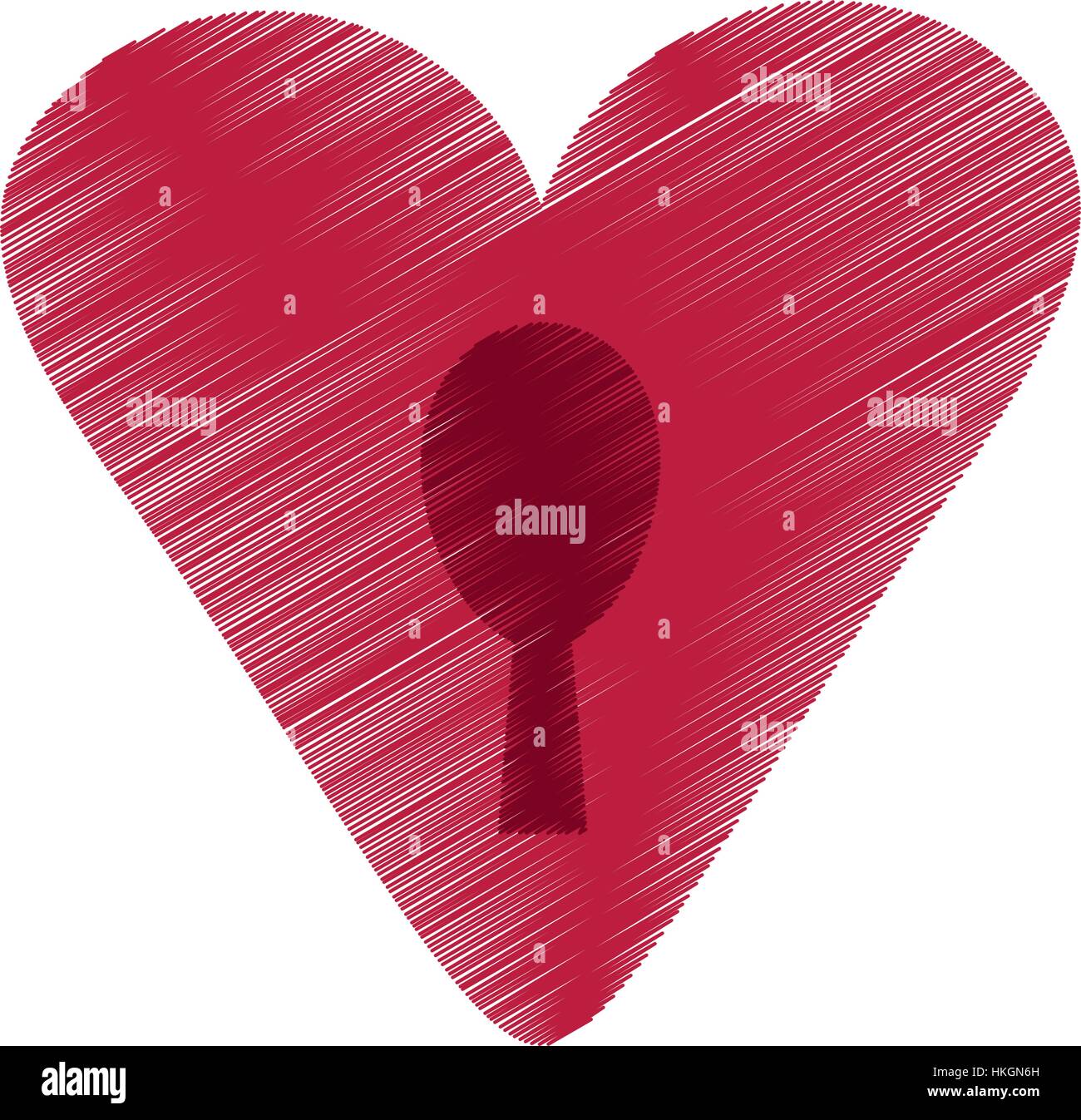 drawing heart padlock keyhole valentine vector illustration eps 10 ...