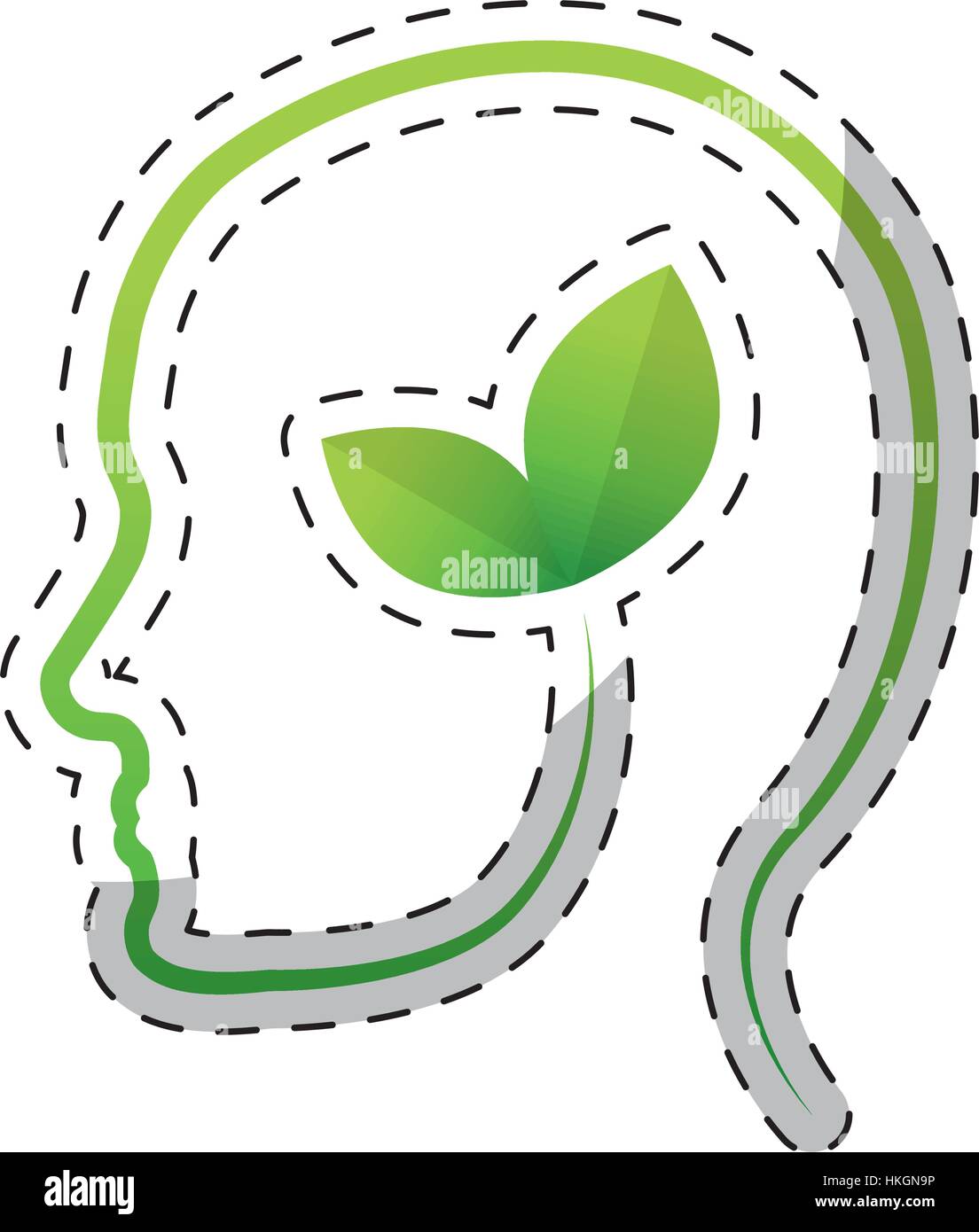 head silhouette profile thinking eco friendly related icons image ...