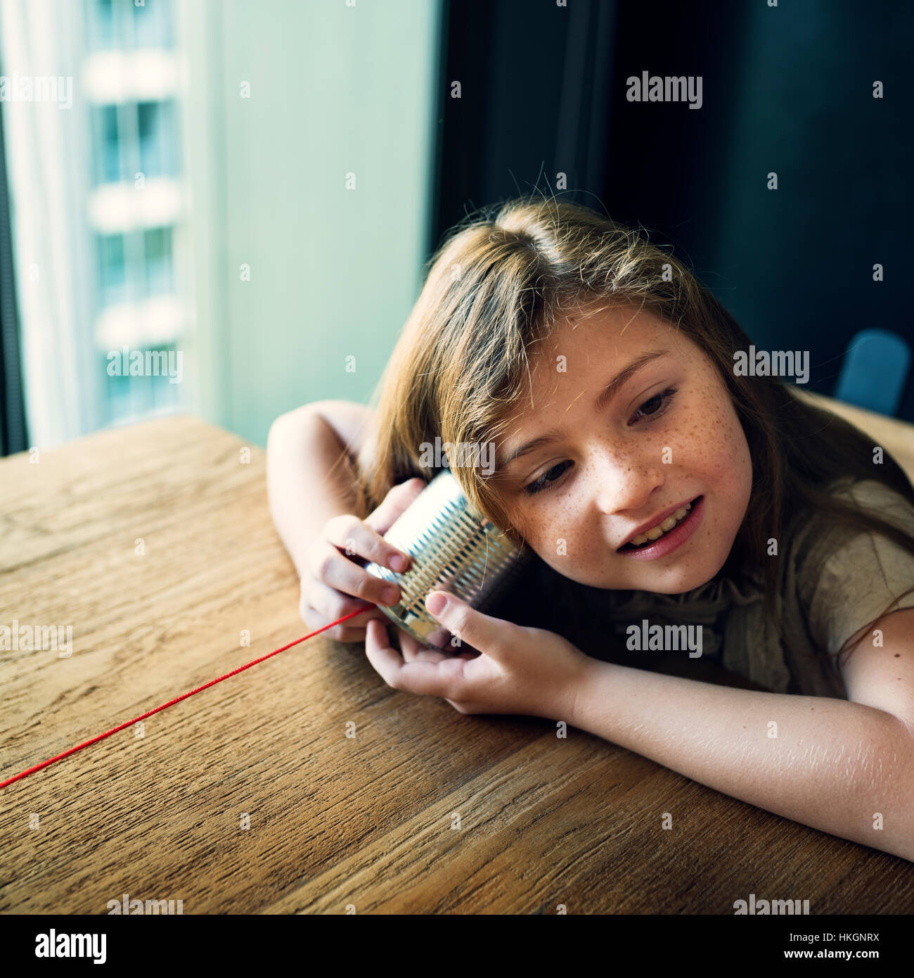 Tin can phone school hi-res stock photography and images - Alamy