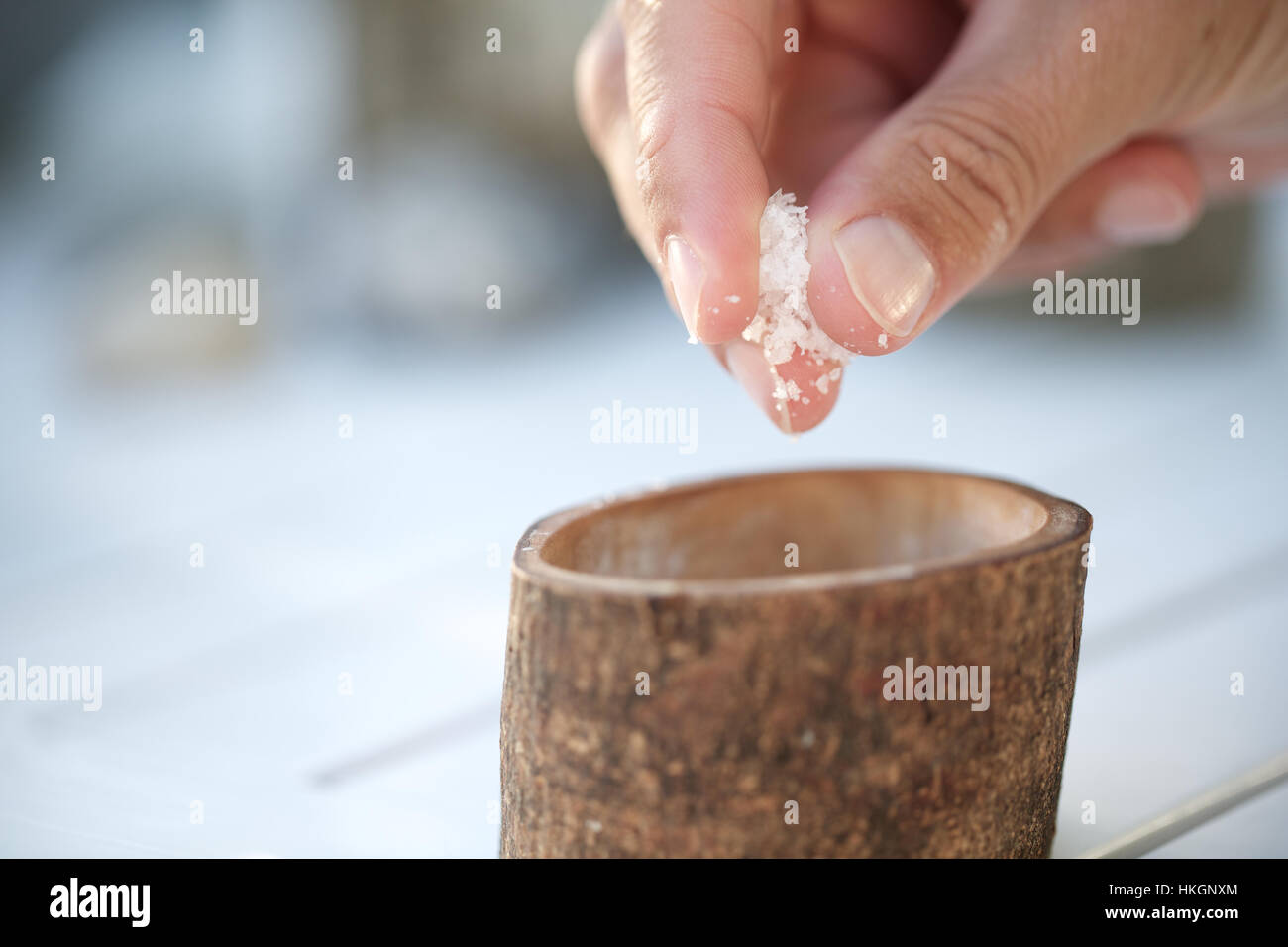 Hand with salt hi-res stock photography and images - Alamy