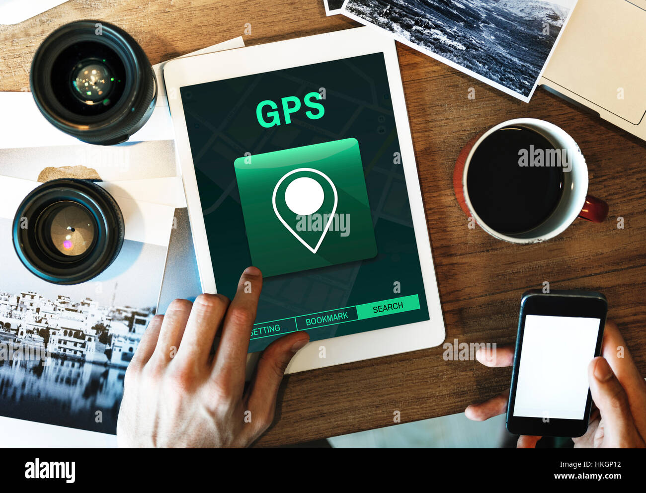 GPS Destination Location Map Concept Stock Photo - Alamy
