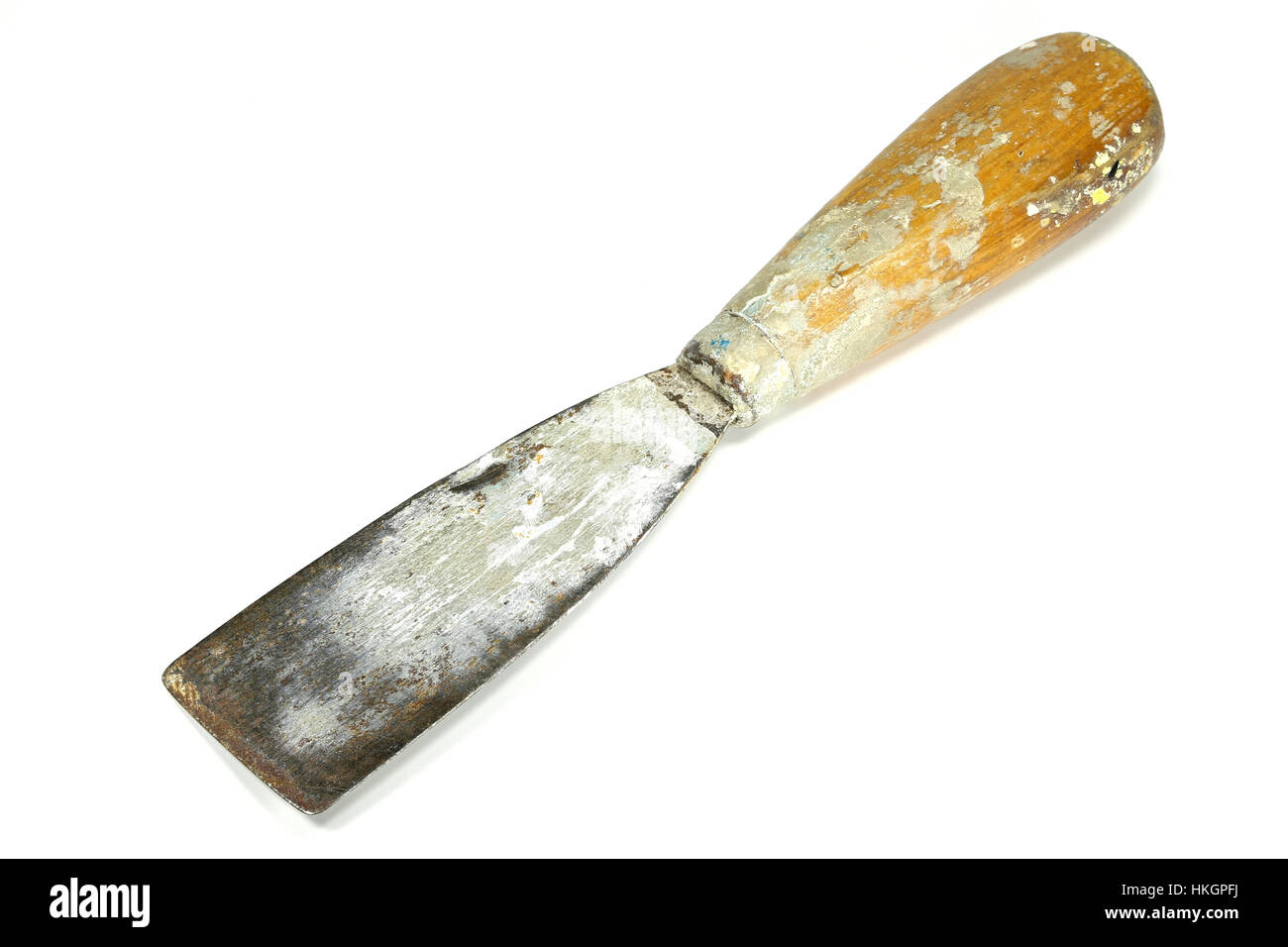 used hand scraper isolated on white background Stock Photo - Alamy