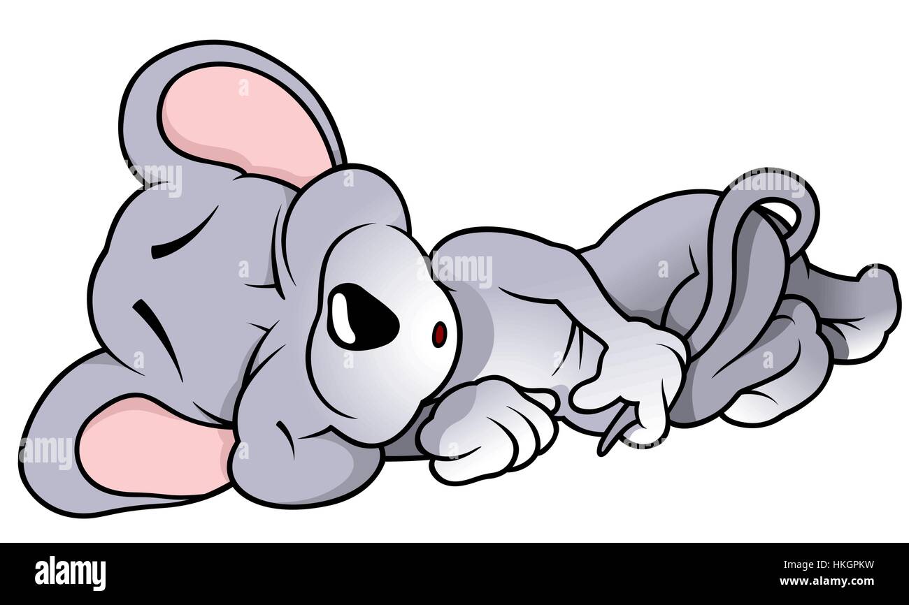 Cute mouse sleeping Stock Vector Images - Alamy