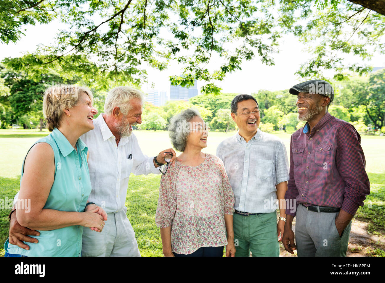 Group of Senior Retirement Friends Happiness Concept Stock Photo - Alamy