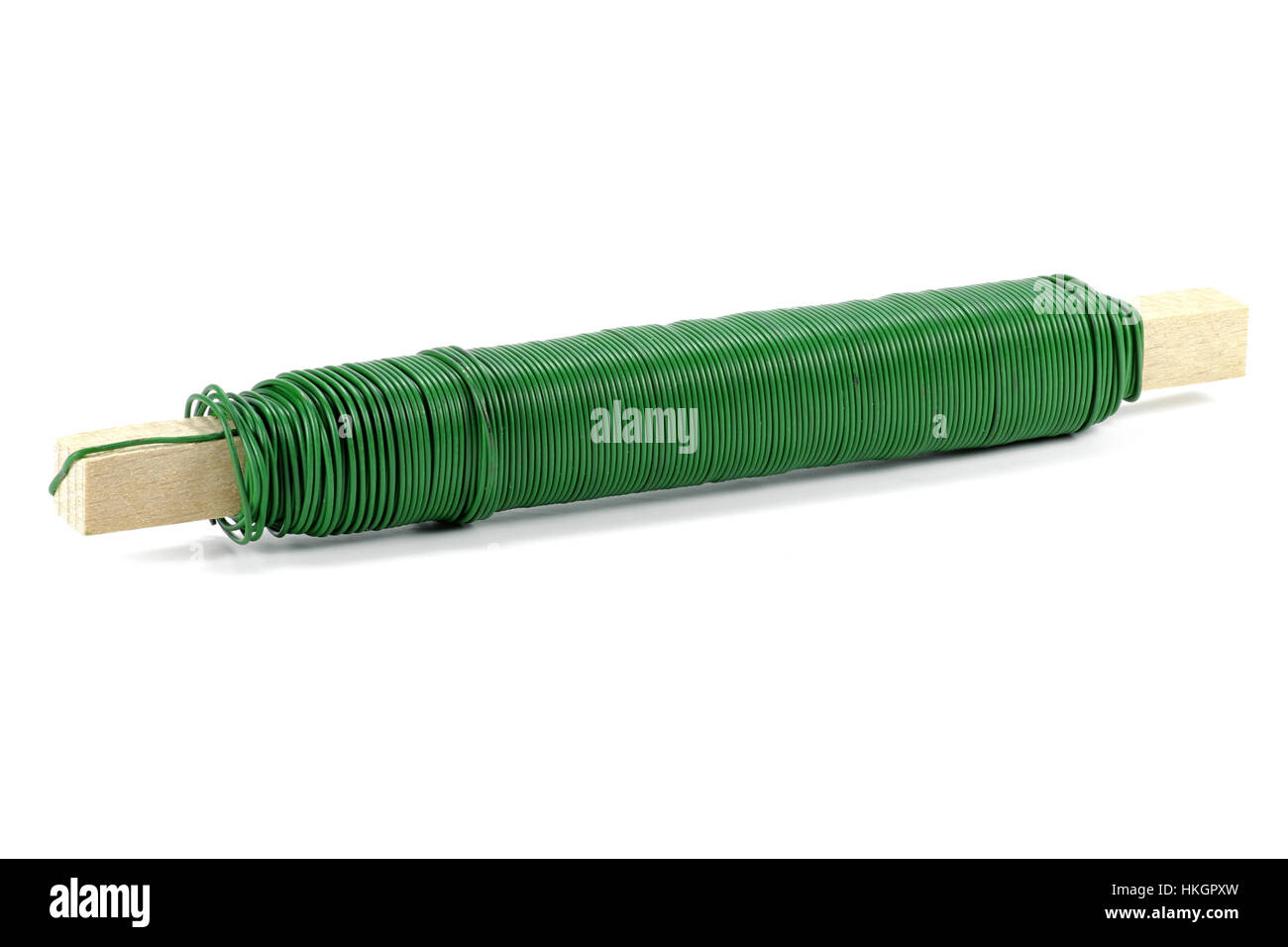 green binding wire isolated on white background Stock Photo - Alamy