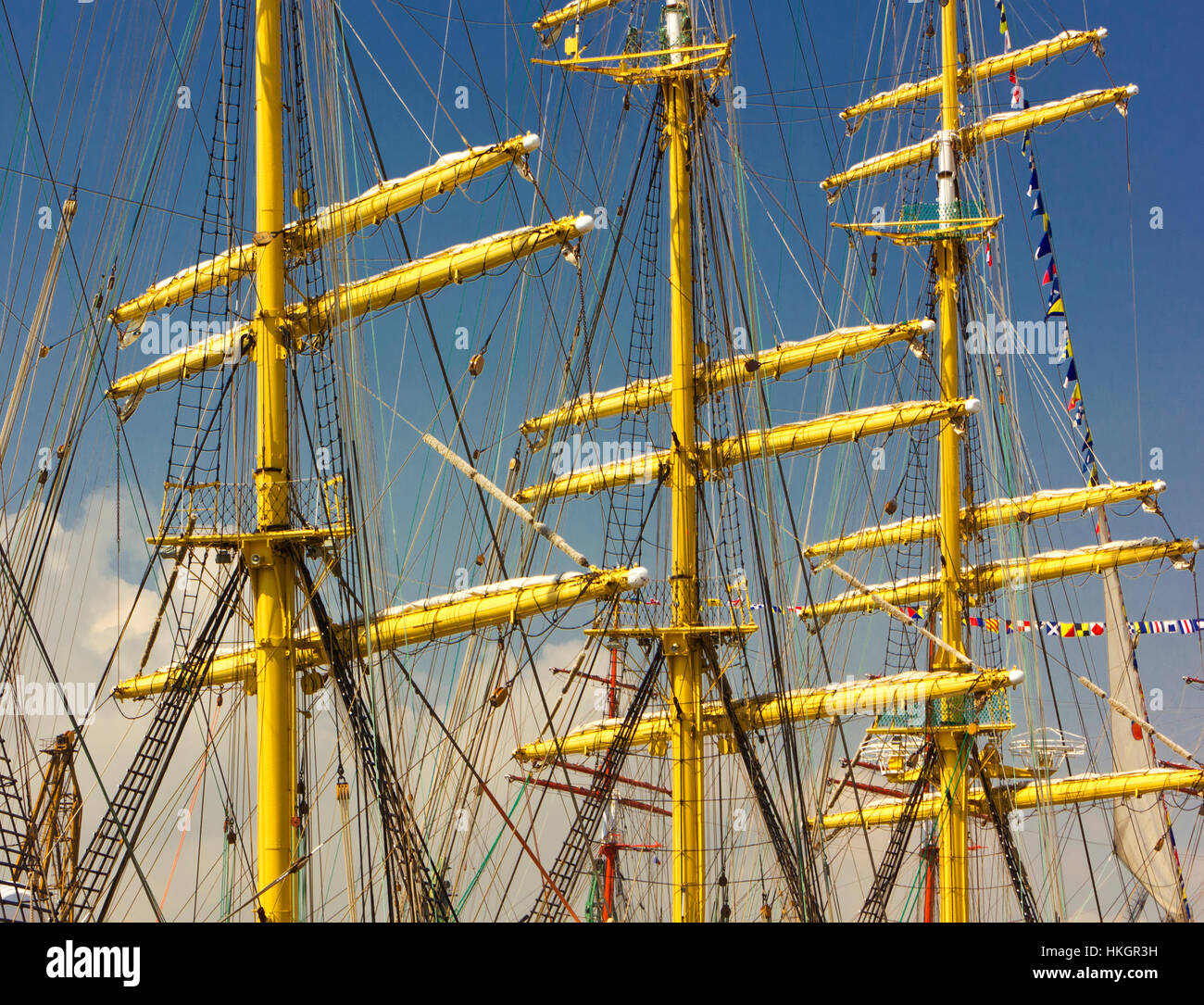 Masts of sailing boat Stock Photo - Alamy