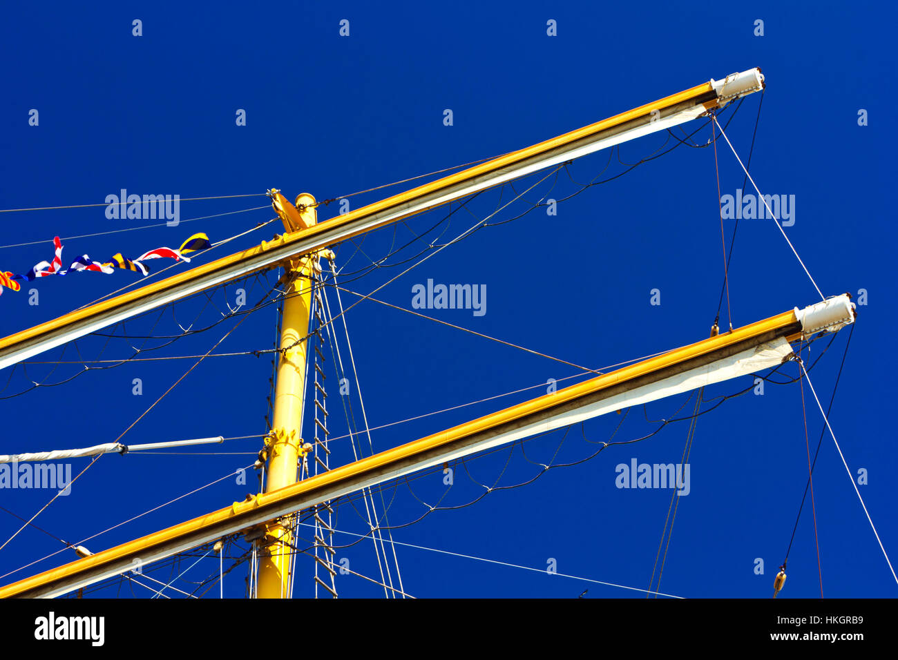 Masts of sailing boat Stock Photo - Alamy