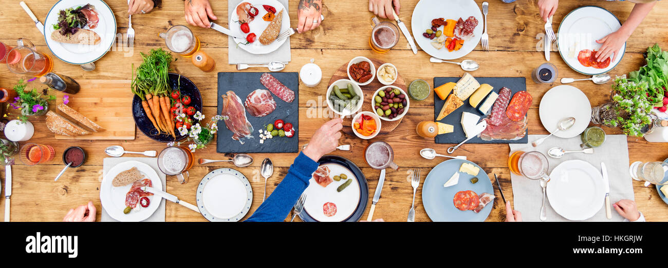 Group Of People Dining Concept Stock Photo - Alamy