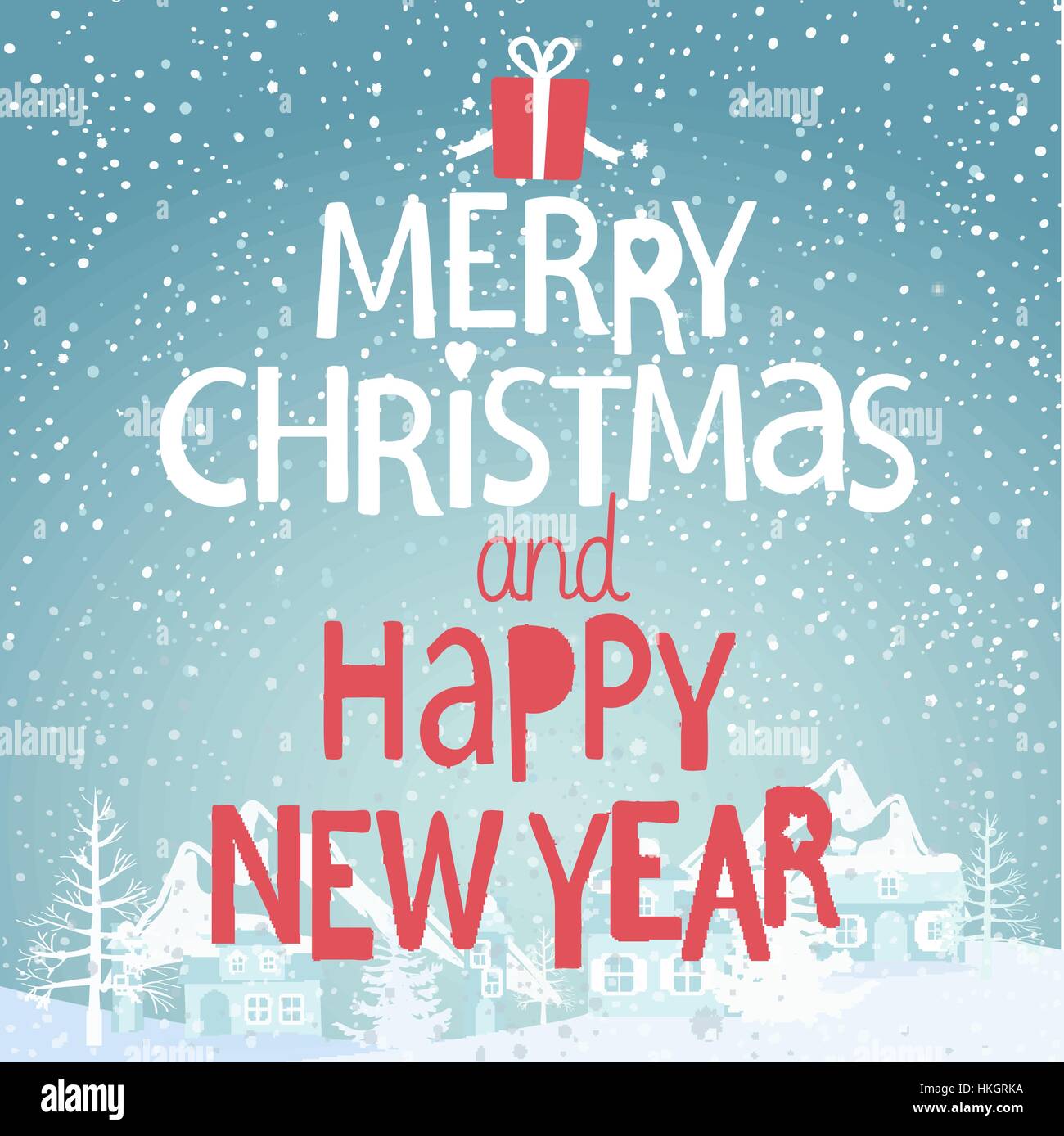 Winter background. Christmas typographic label for Xmas and New Year ...