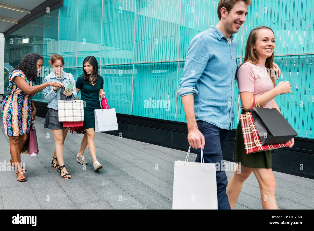 Group Of People Shopping Concept Stock Photo - Alamy