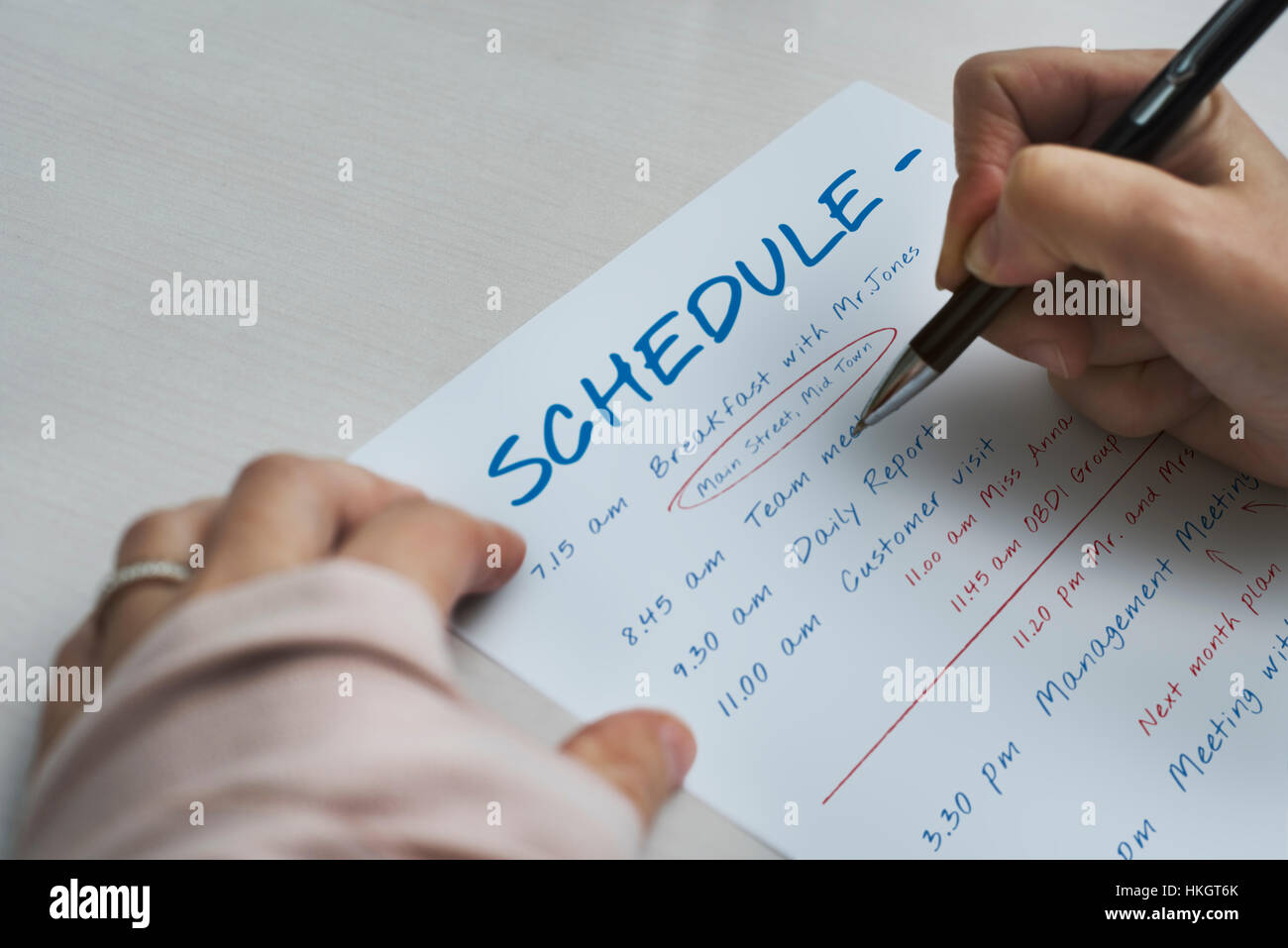 Daily schedule hi-res stock photography and images - Alamy