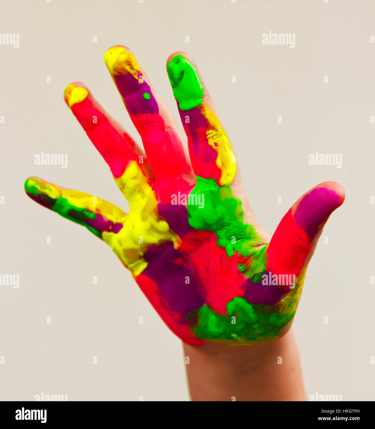 Child handprint paint hi-res stock photography and images - Alamy