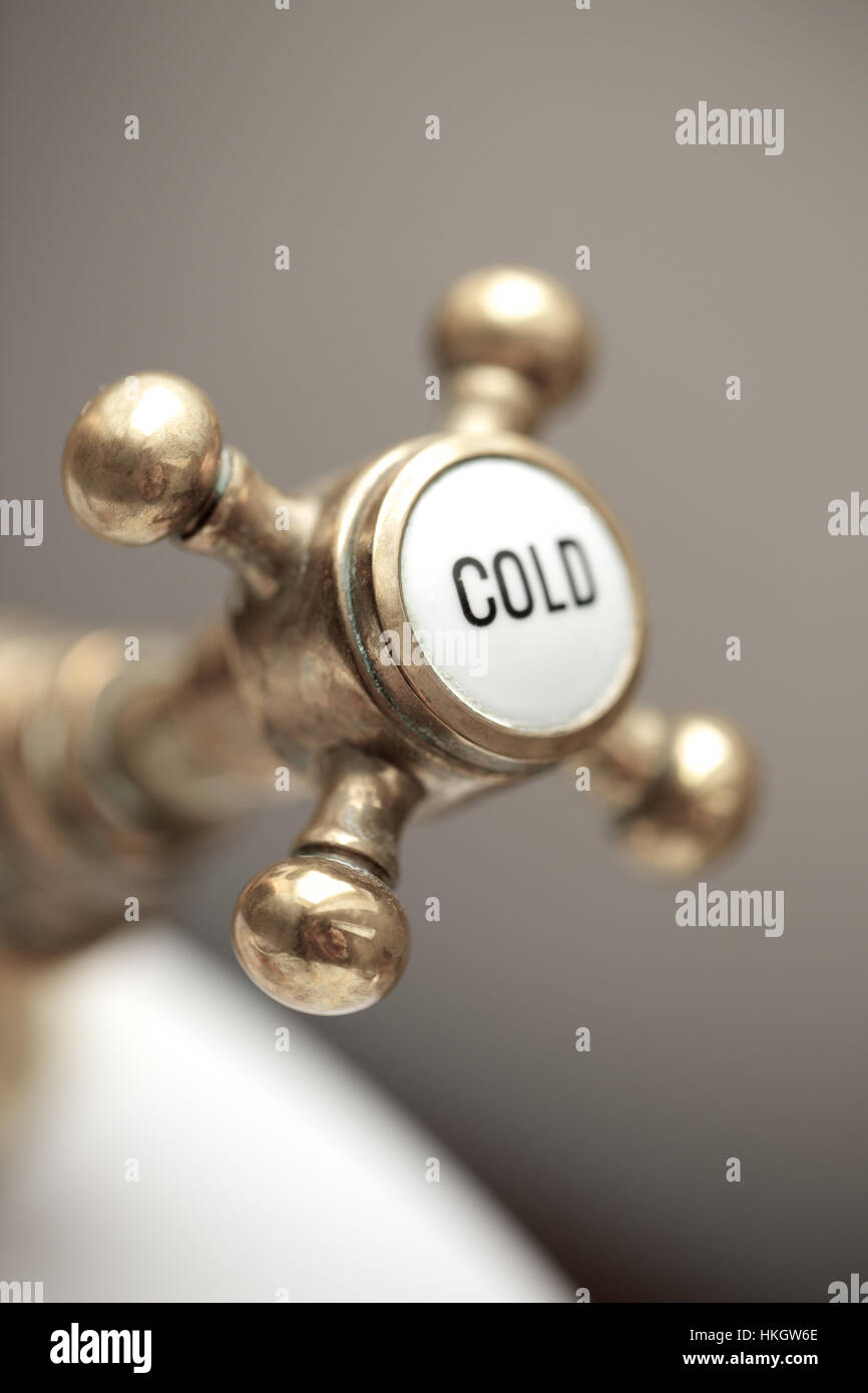 cold water tap in bathroom. faucet, tap, design, metal Stock Photo - Alamy