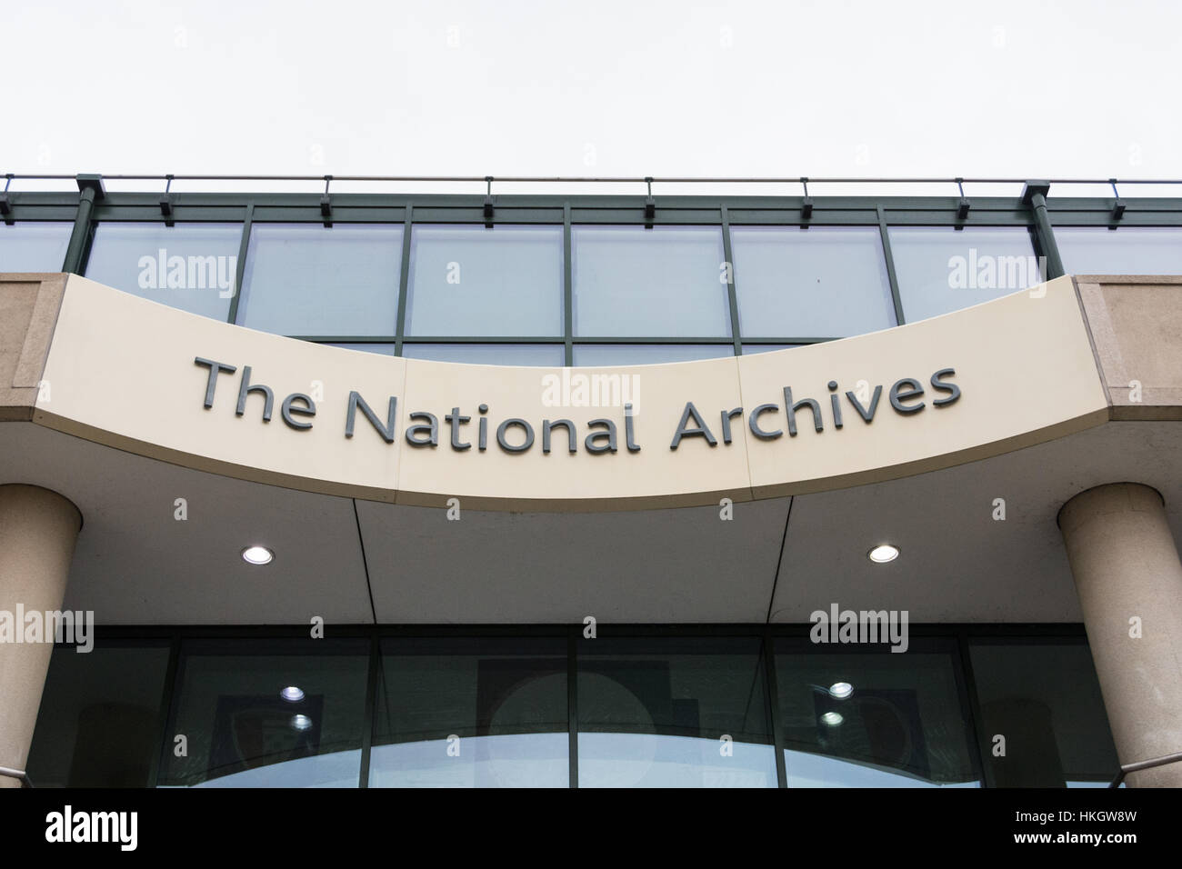 Exterior of the The National Archives in Kew, south west London ...