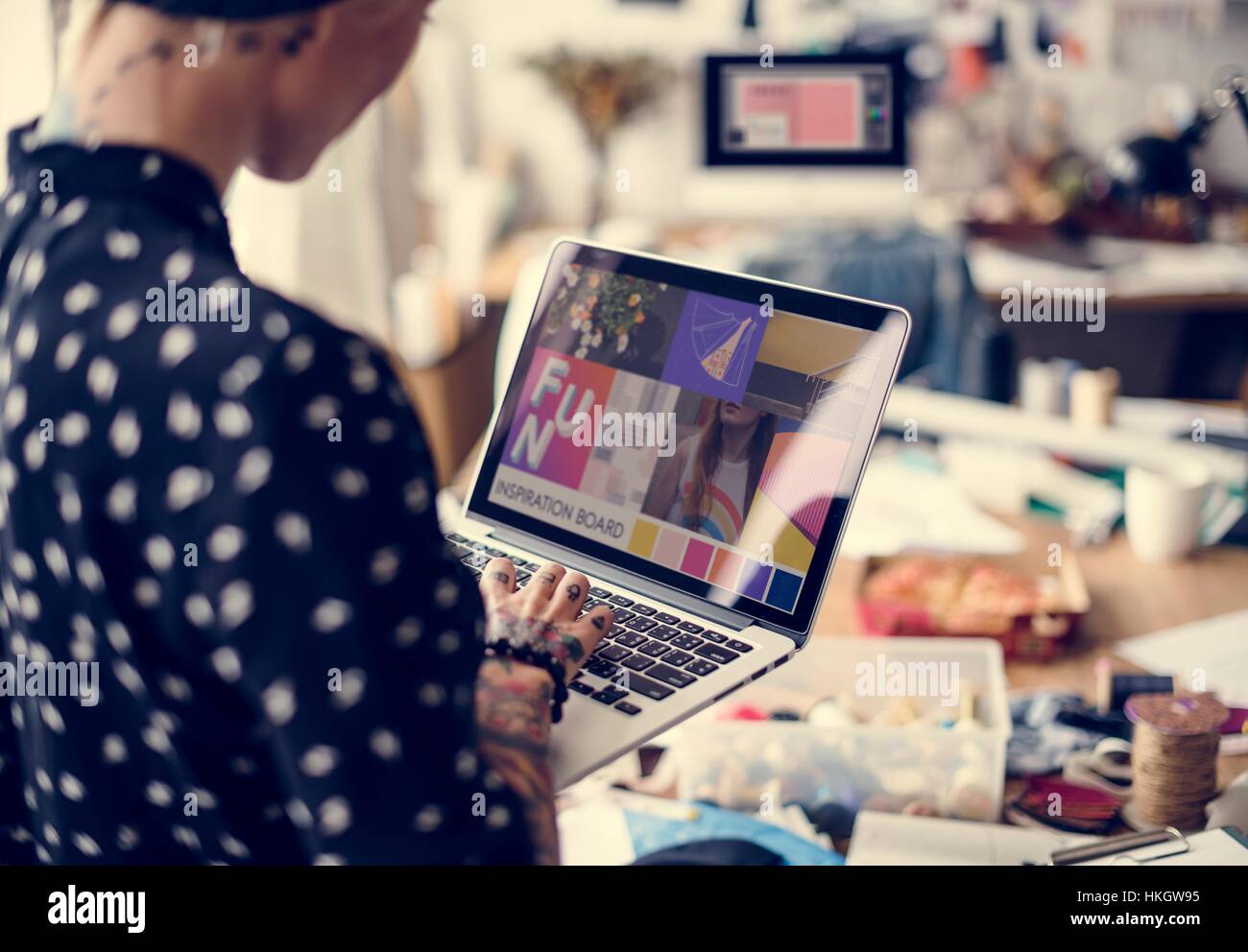 Fashion Designers Computer Research Concept Stock Photo - Alamy