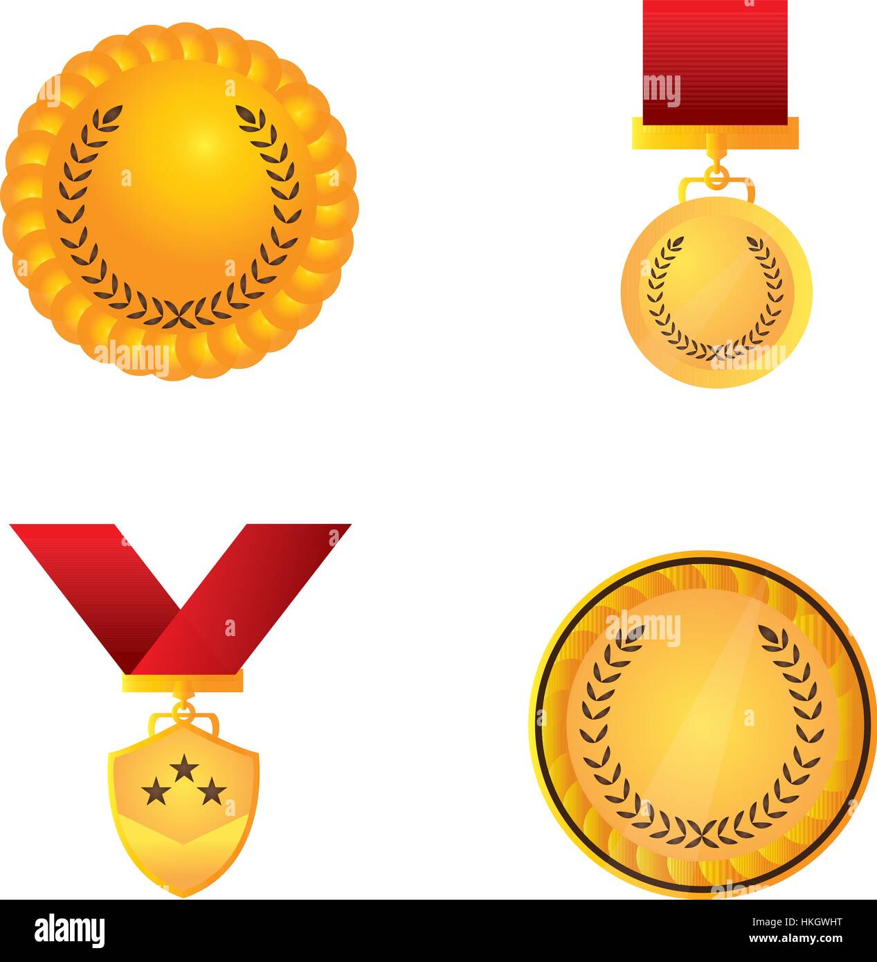 Set of golden medals Stock Vector Image & Art - Alamy