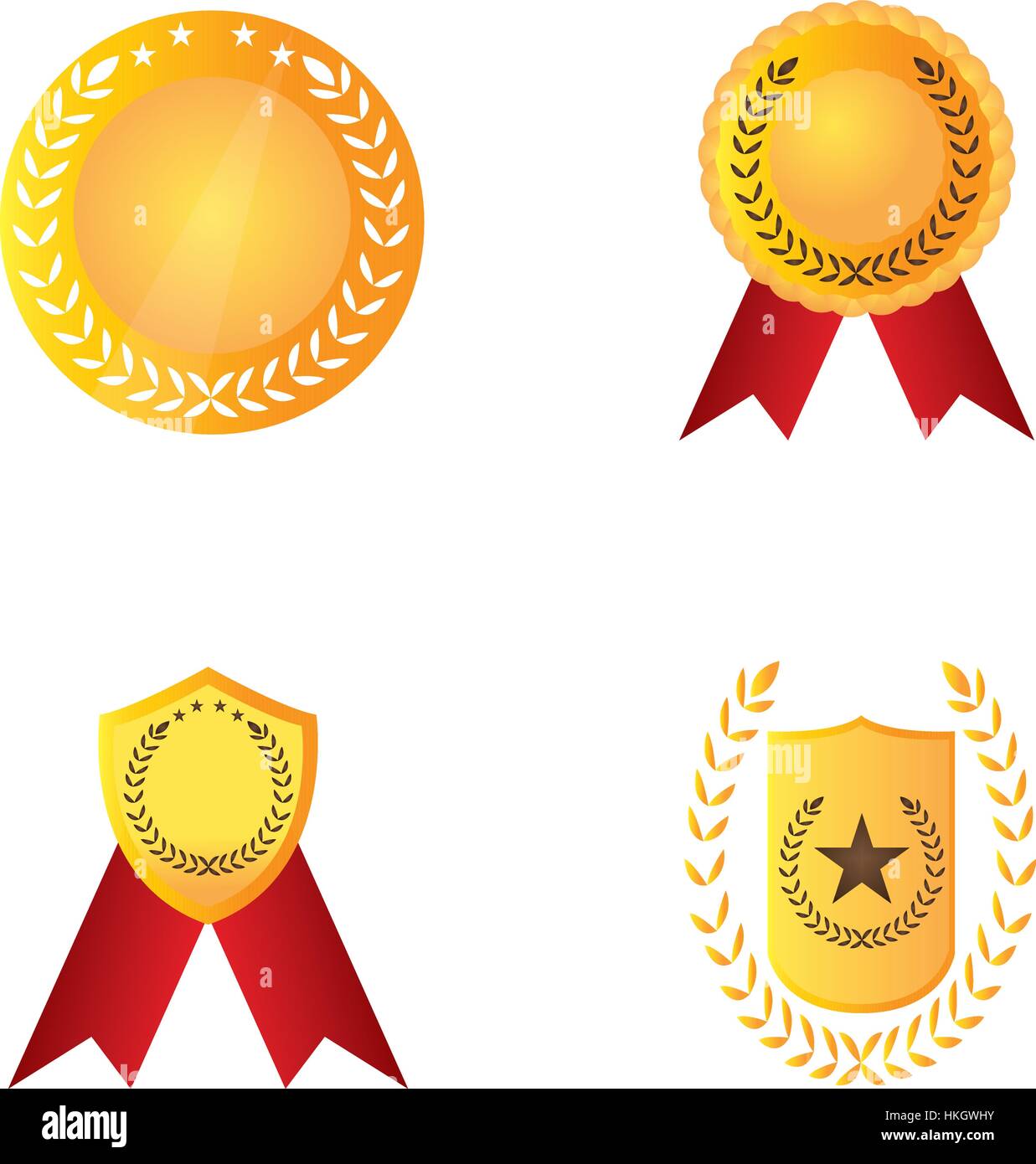 Set of golden medals Stock Vector Image & Art - Alamy