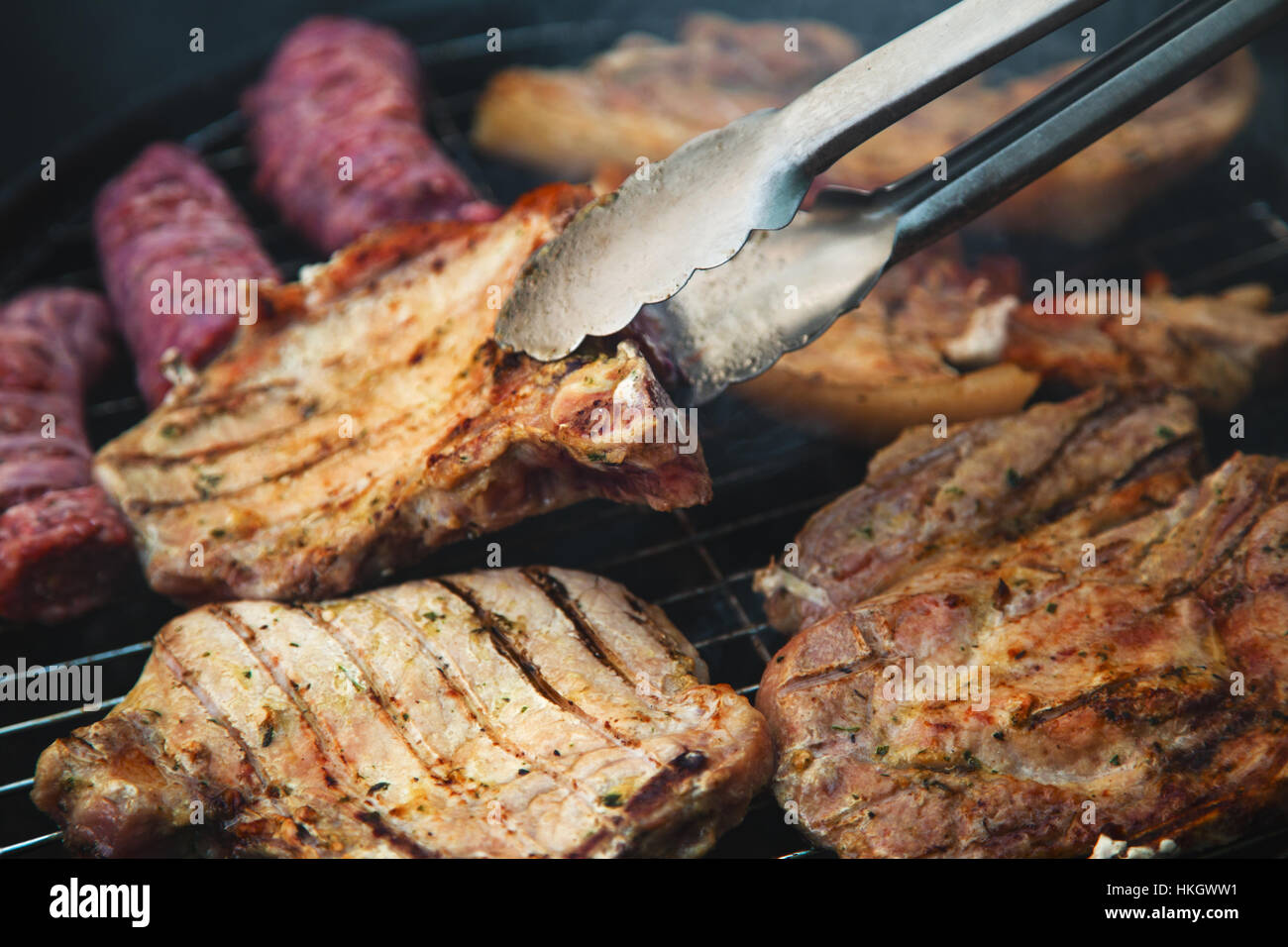 Closeup grilling meat hi-res stock photography and images - Alamy