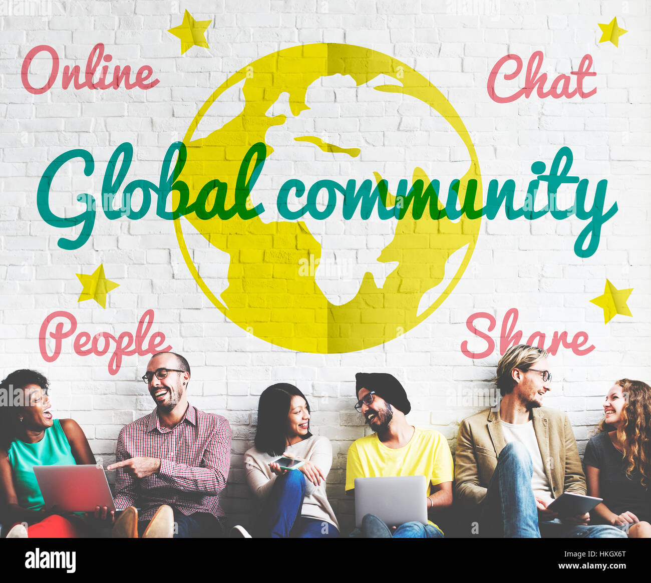 Global Community Communication Message Concept Stock Photo - Alamy
