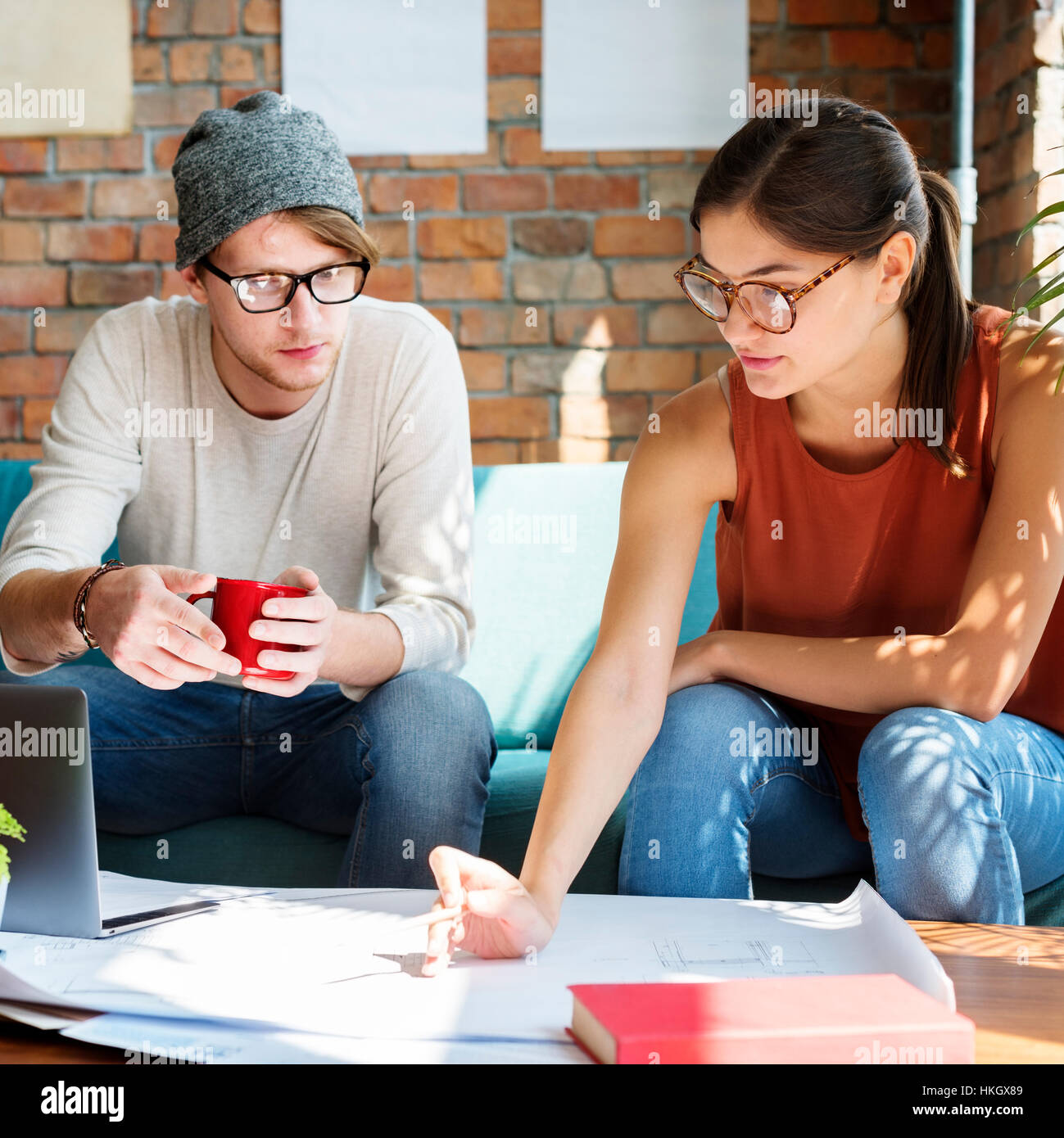 People Meeting Discussion Design Talking Blueprint Concept Stock Photo ...