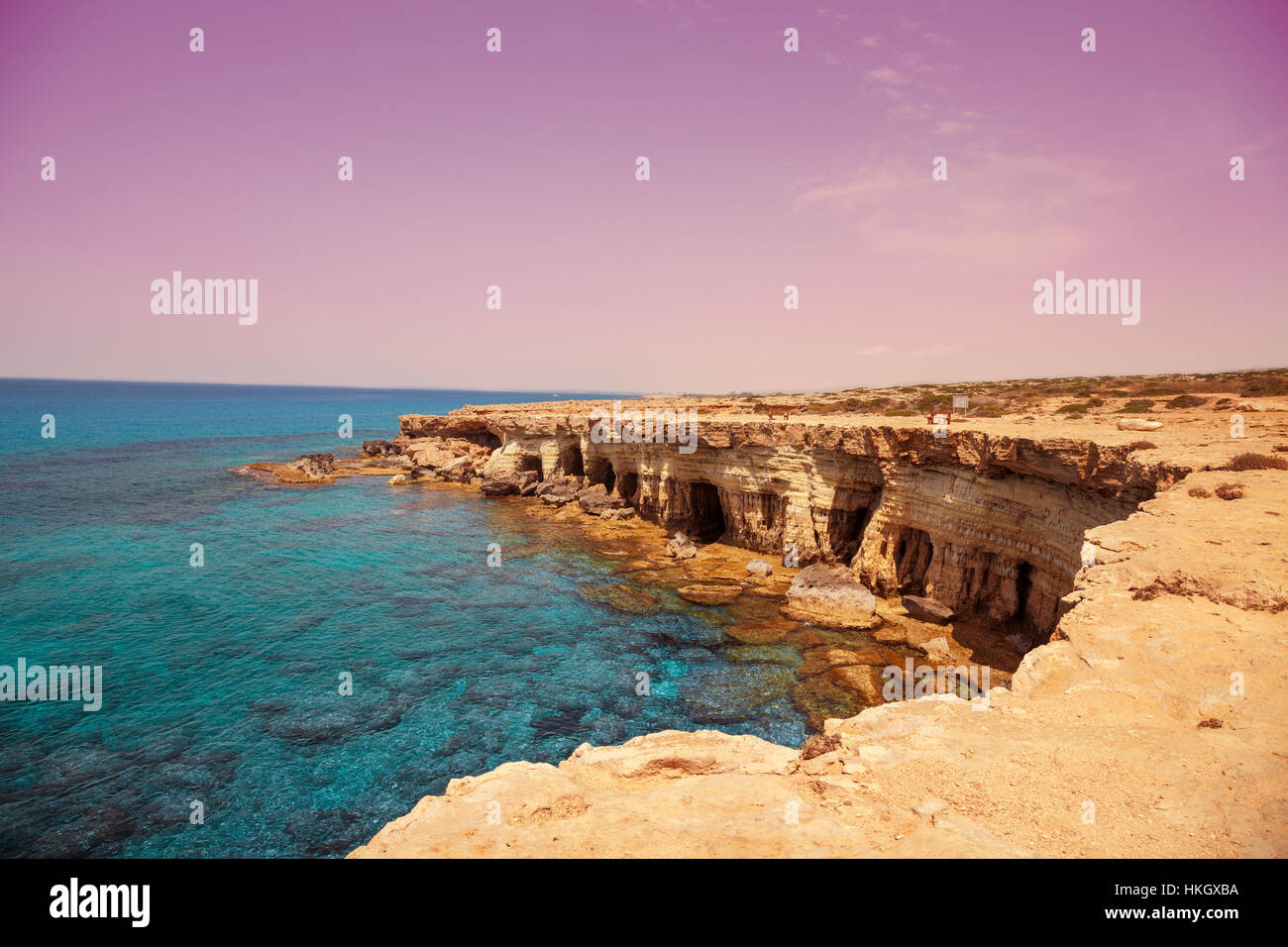 Rocky coast cyprus sunset hi-res stock photography and images - Alamy