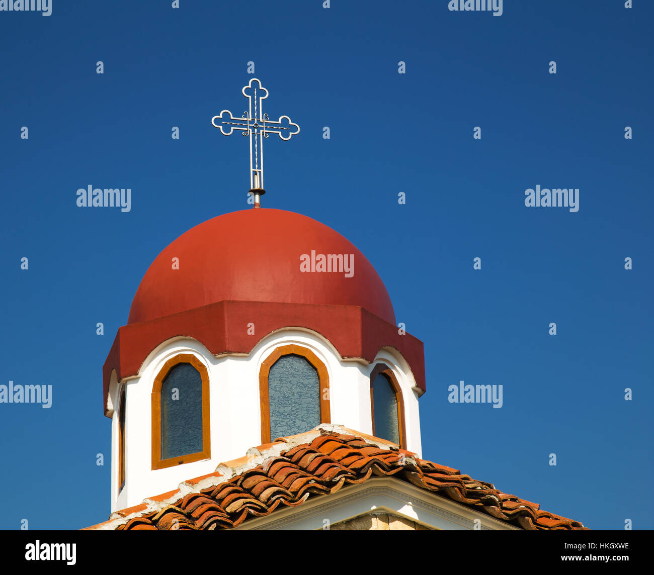 Church roof with cross Stock Photo - Alamy