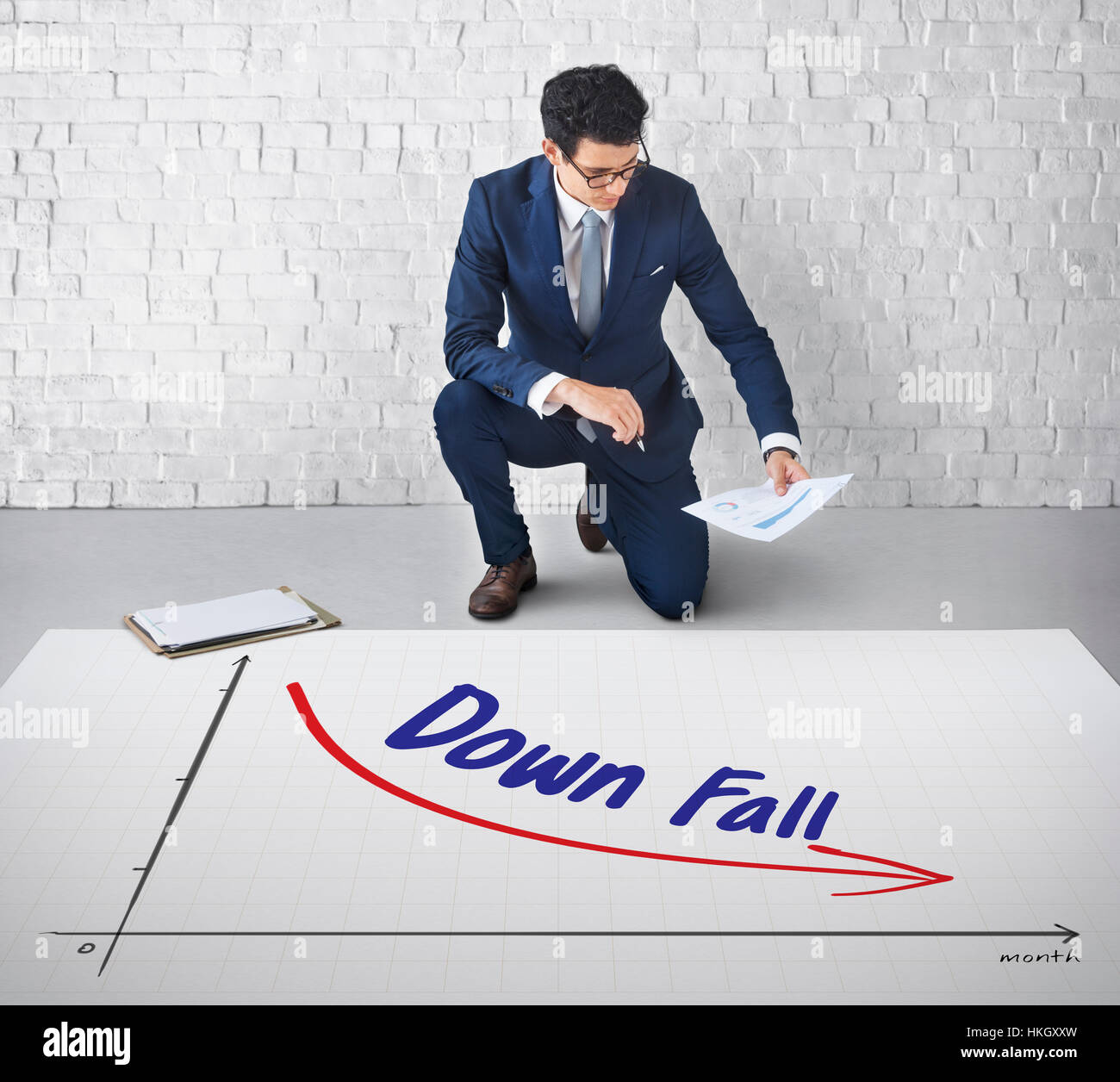 Recession Financial Risk Failure Decrease Concept Stock Photo - Alamy