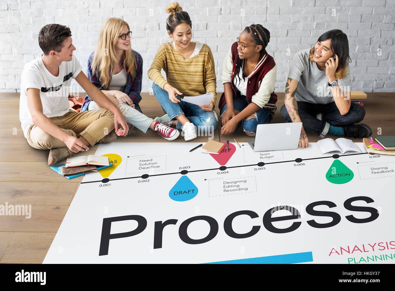 Timeline Process Progress Development Concept Stock Photo - Alamy