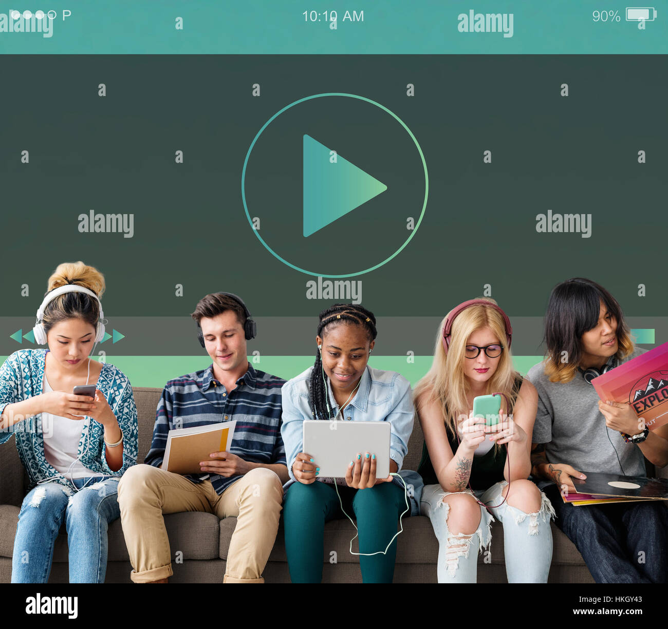 Music Video Player Multimedia Concept Stock Photo - Alamy