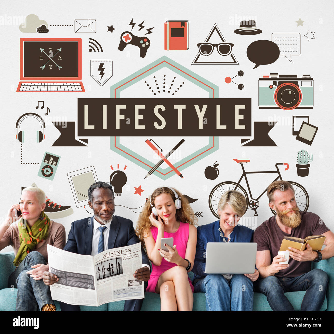 Social Media Entertainment Lifestyle Graphic Concept Stock Photo - Alamy
