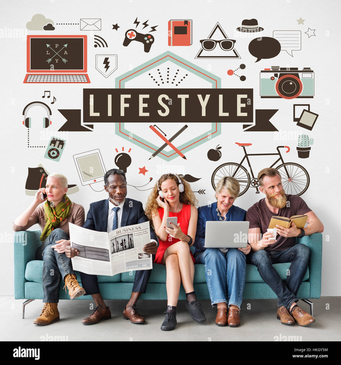 Social Media Entertainment Lifestyle Graphic Concept Stock Photo - Alamy