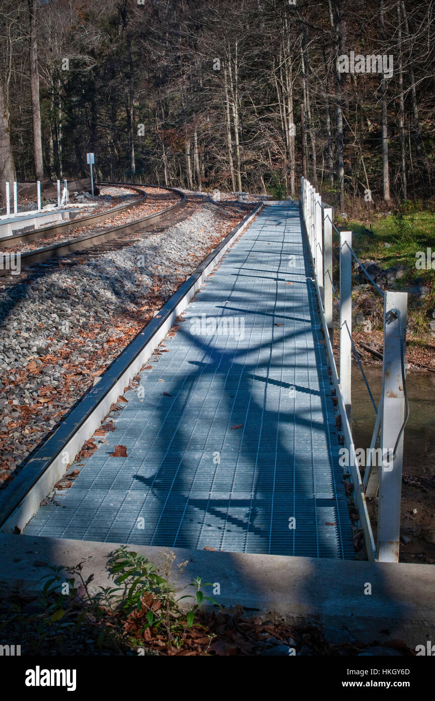 New railroad bridge over stream Stock Photo - Alamy