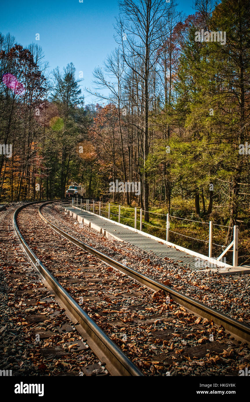 New railroad bridge over stream Stock Photo - Alamy