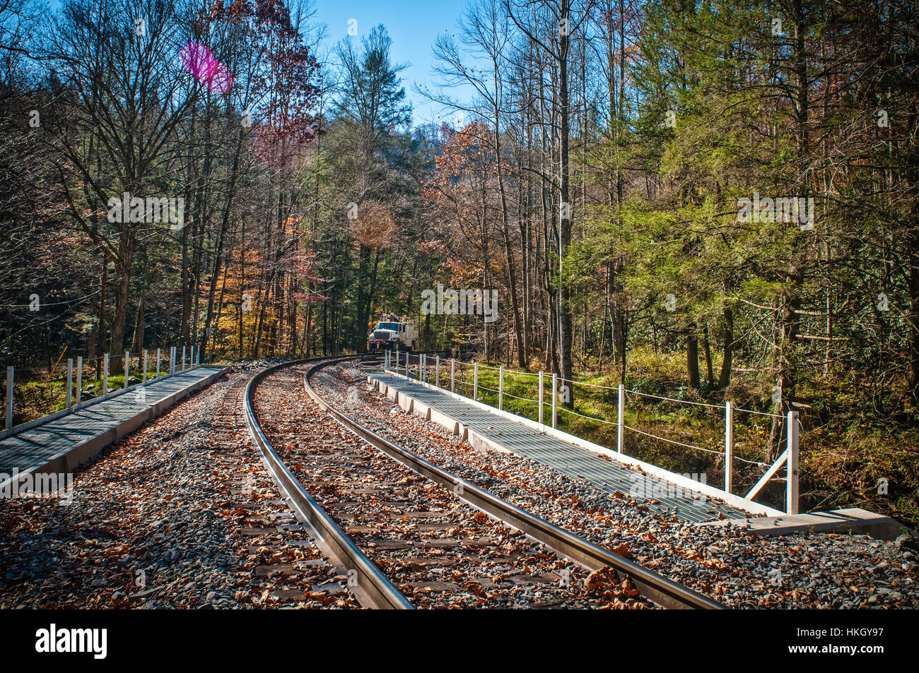 New railroad bridge over stream Stock Photo - Alamy