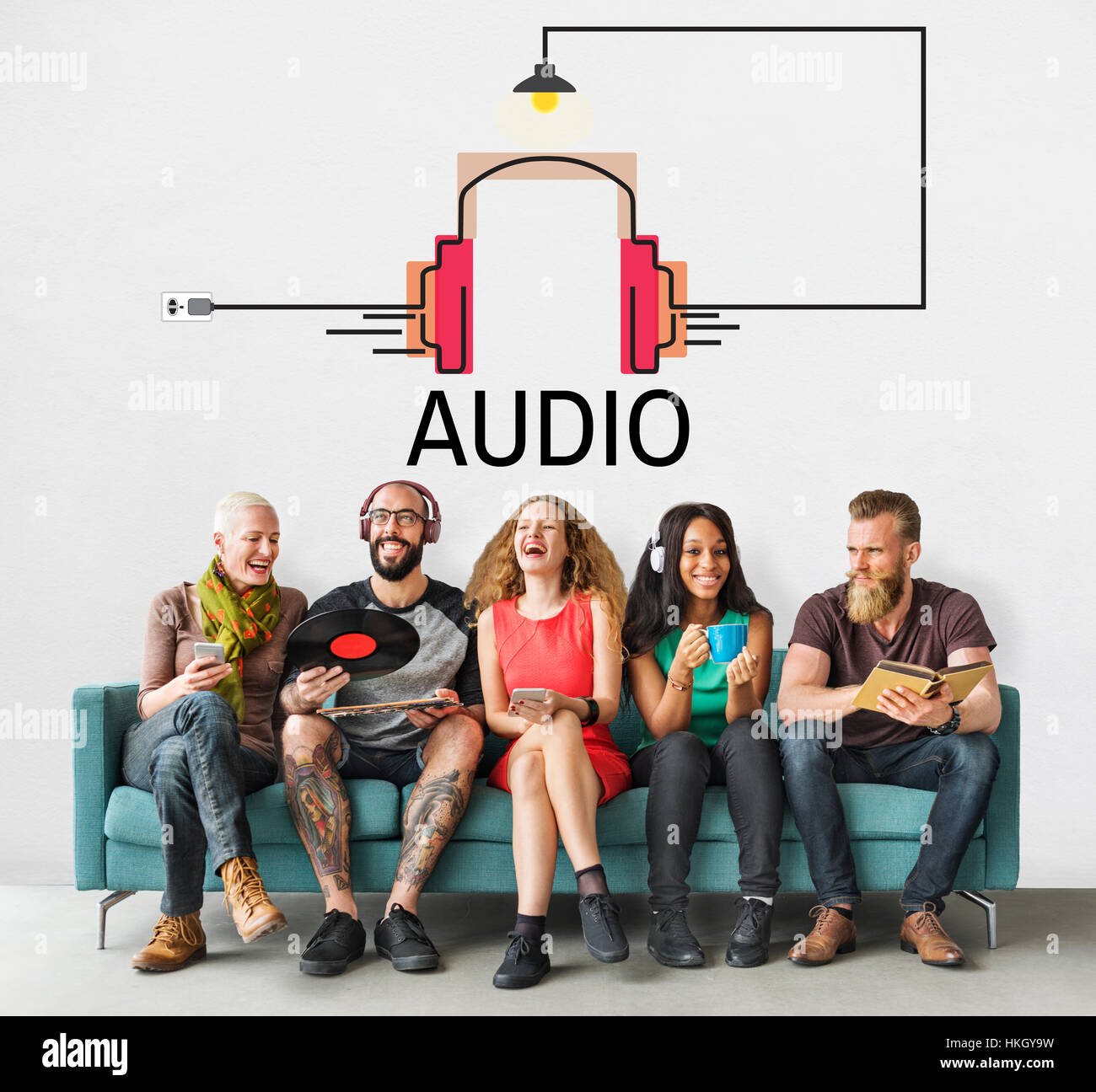Music Audio Multimedia Headphone Concept Stock Photo - Alamy