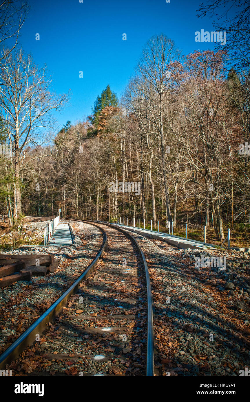 New railroad bridge over stream Stock Photo - Alamy