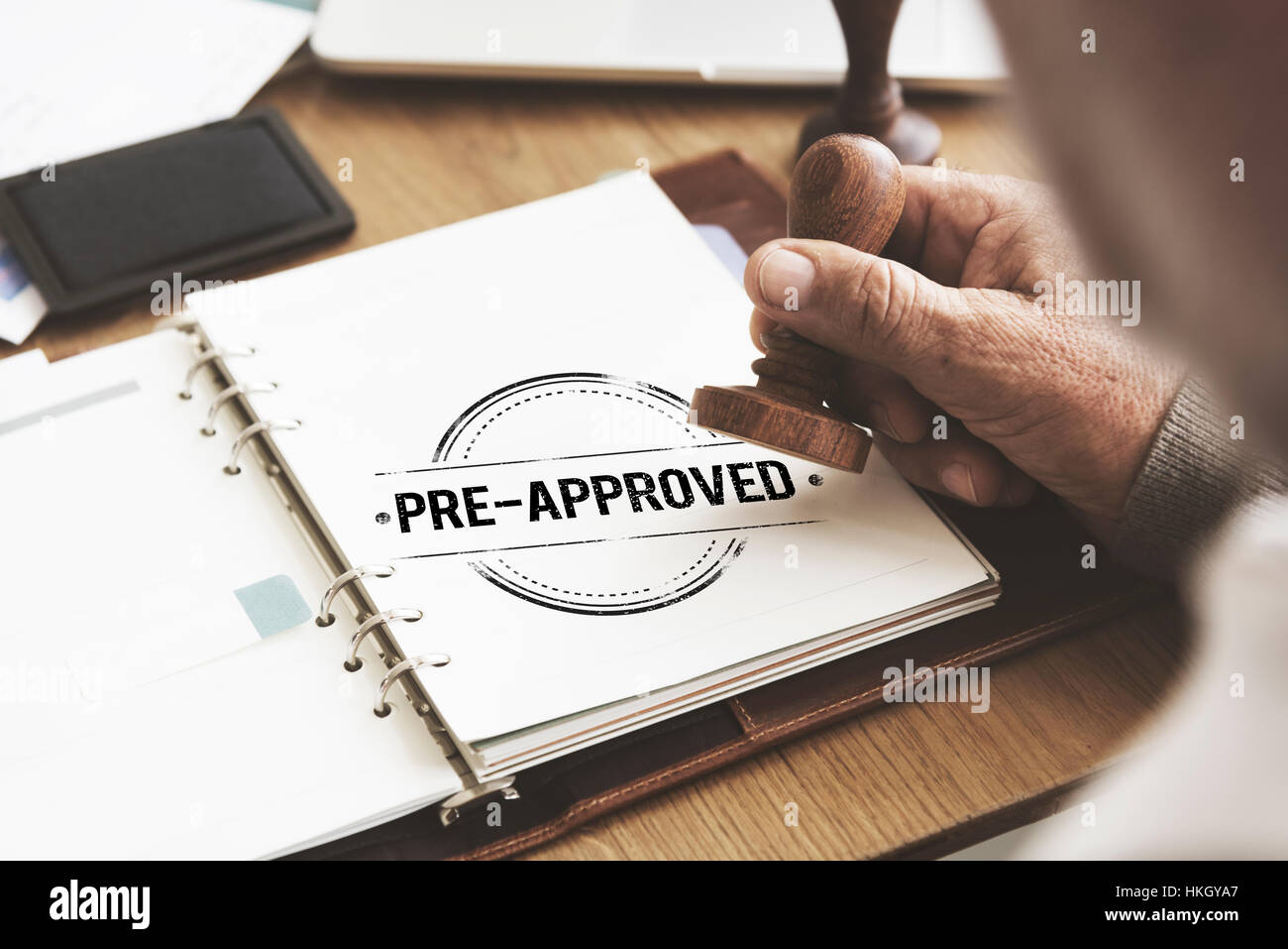 Pre-Approved Choice Mark Selection Status Option Concept Stock Photo ...