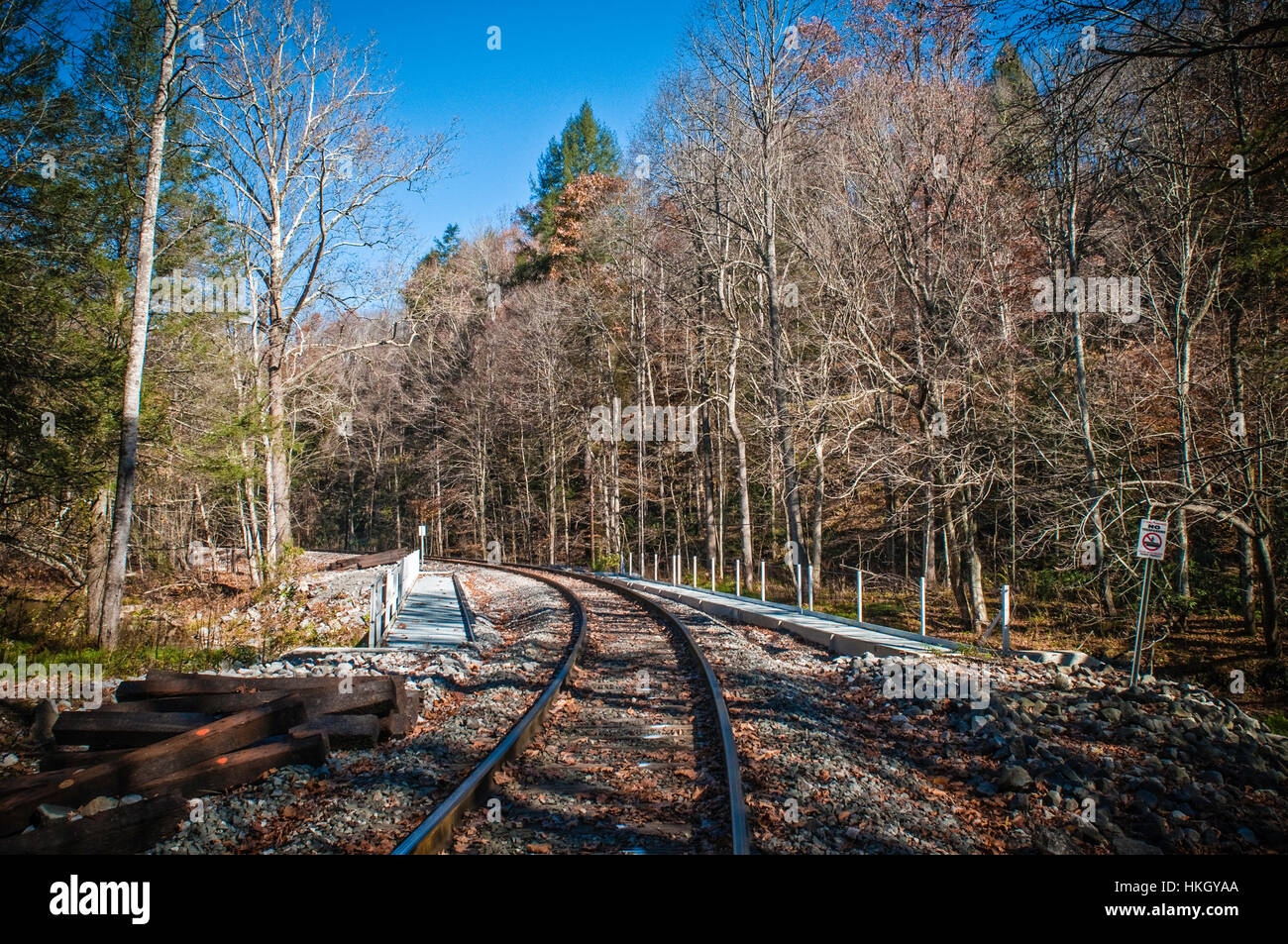 New railroad bridge over stream Stock Photo - Alamy