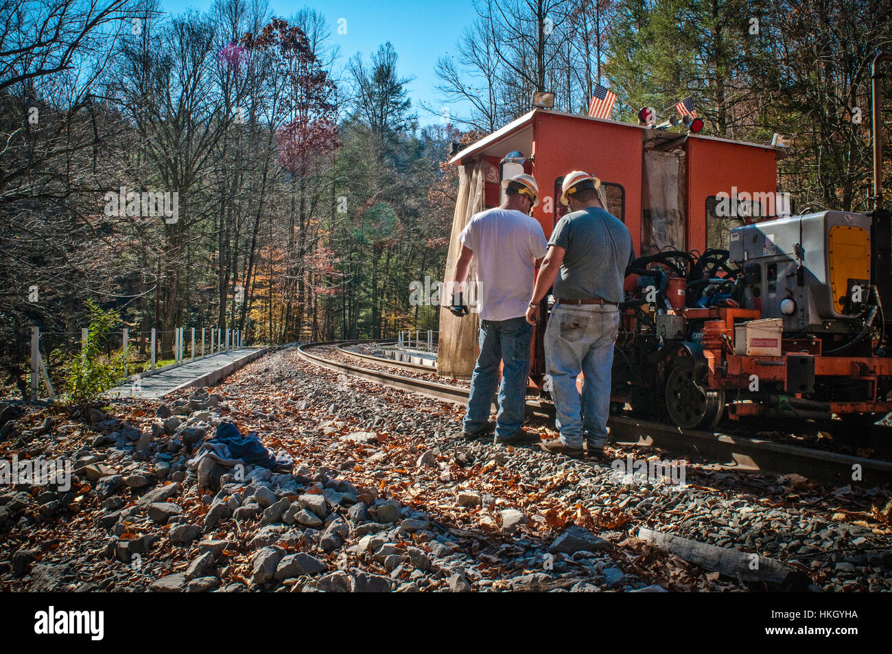 New railroad bridge over stream Stock Photo - Alamy