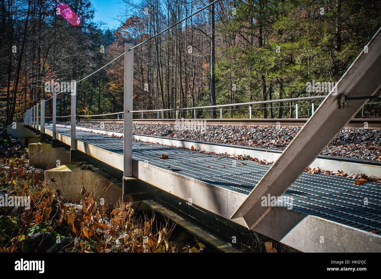New railroad bridge over stream Stock Photo - Alamy