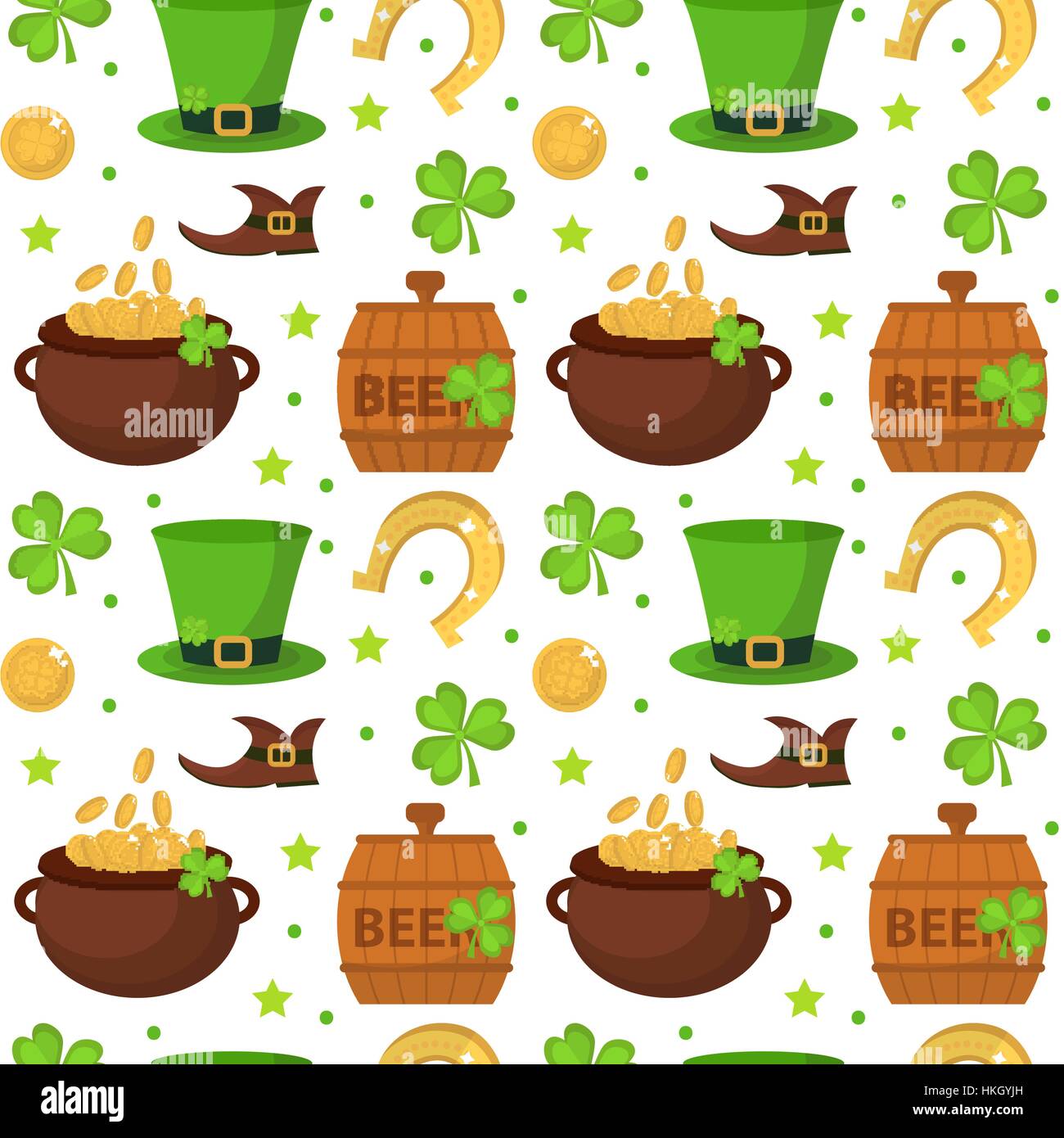 St. Patricks Day seamless pattern. Endless background texture. Vector ...