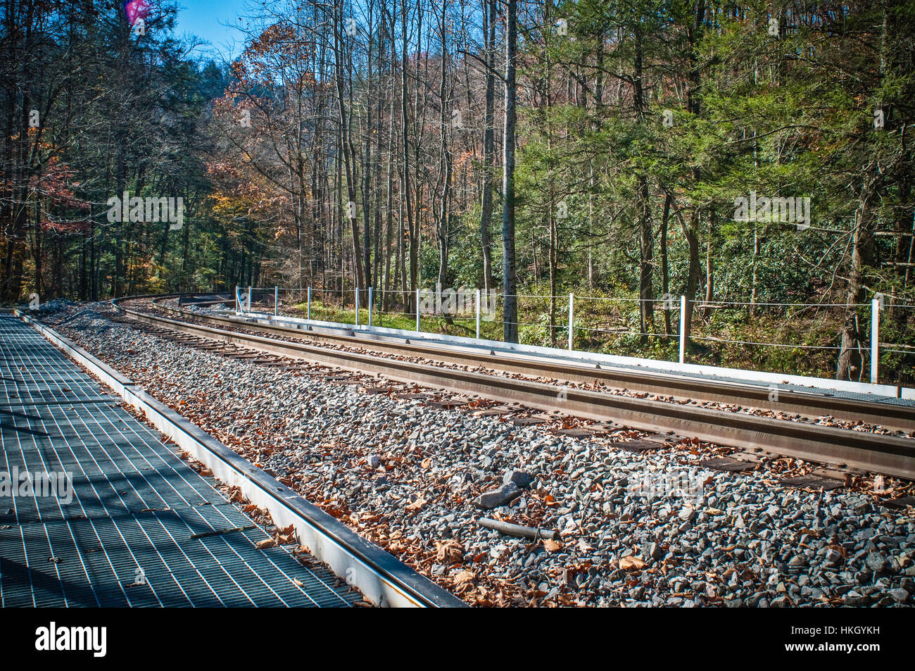 New railroad bridge over stream Stock Photo - Alamy