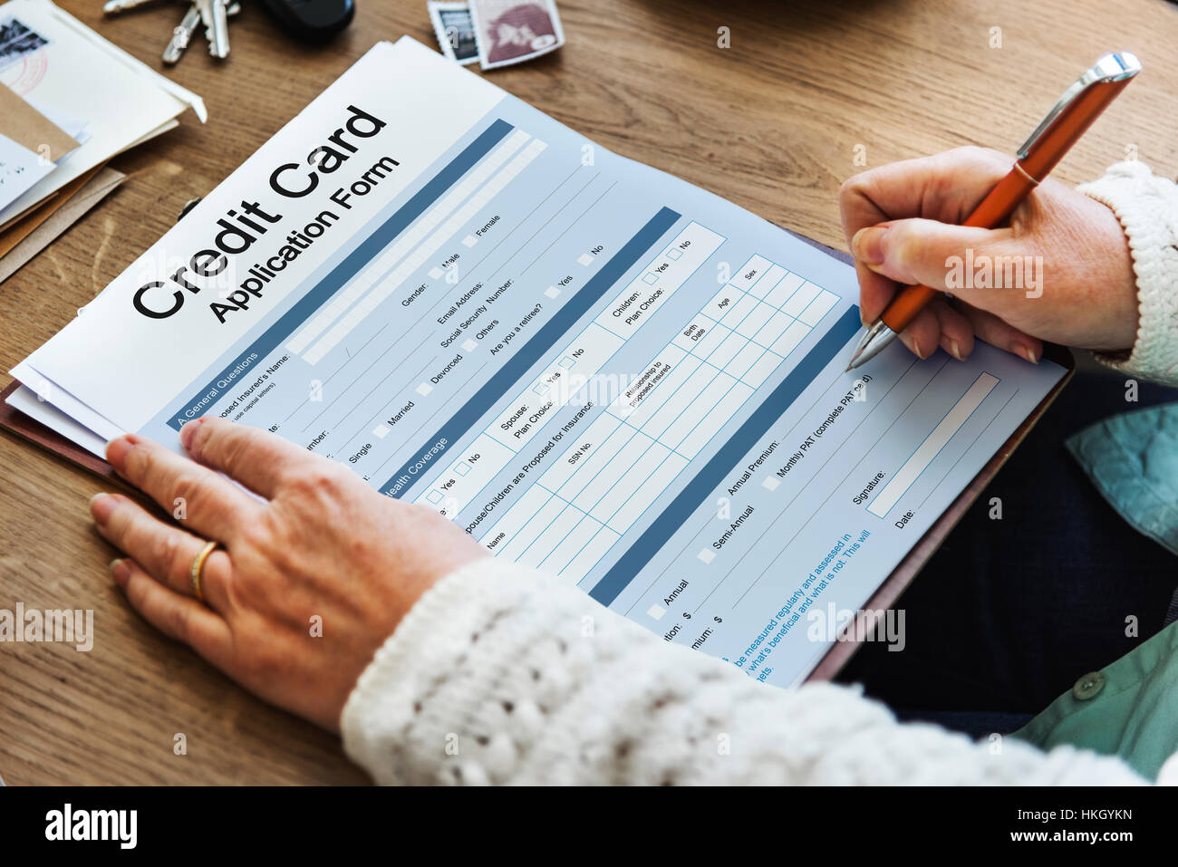 Credit Card Application Form Concept Stock Photo - Alamy
