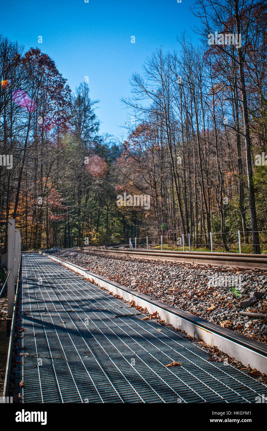 New railroad bridge over stream Stock Photo - Alamy
